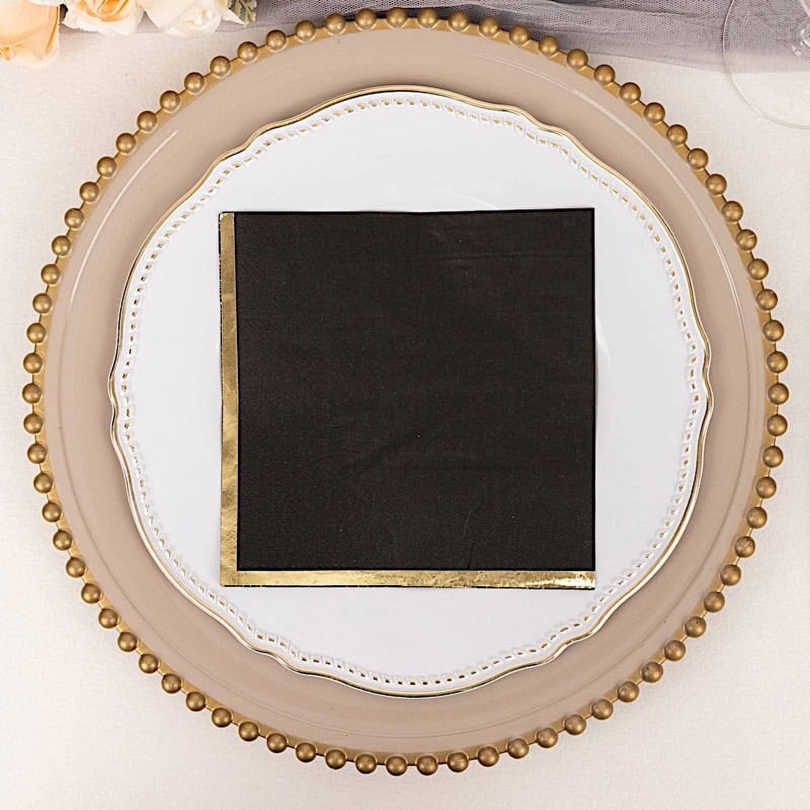 BalsaCircle 50 Pastel Gold Trim 2 Ply Dinner Cocktail Paper Napkins ...