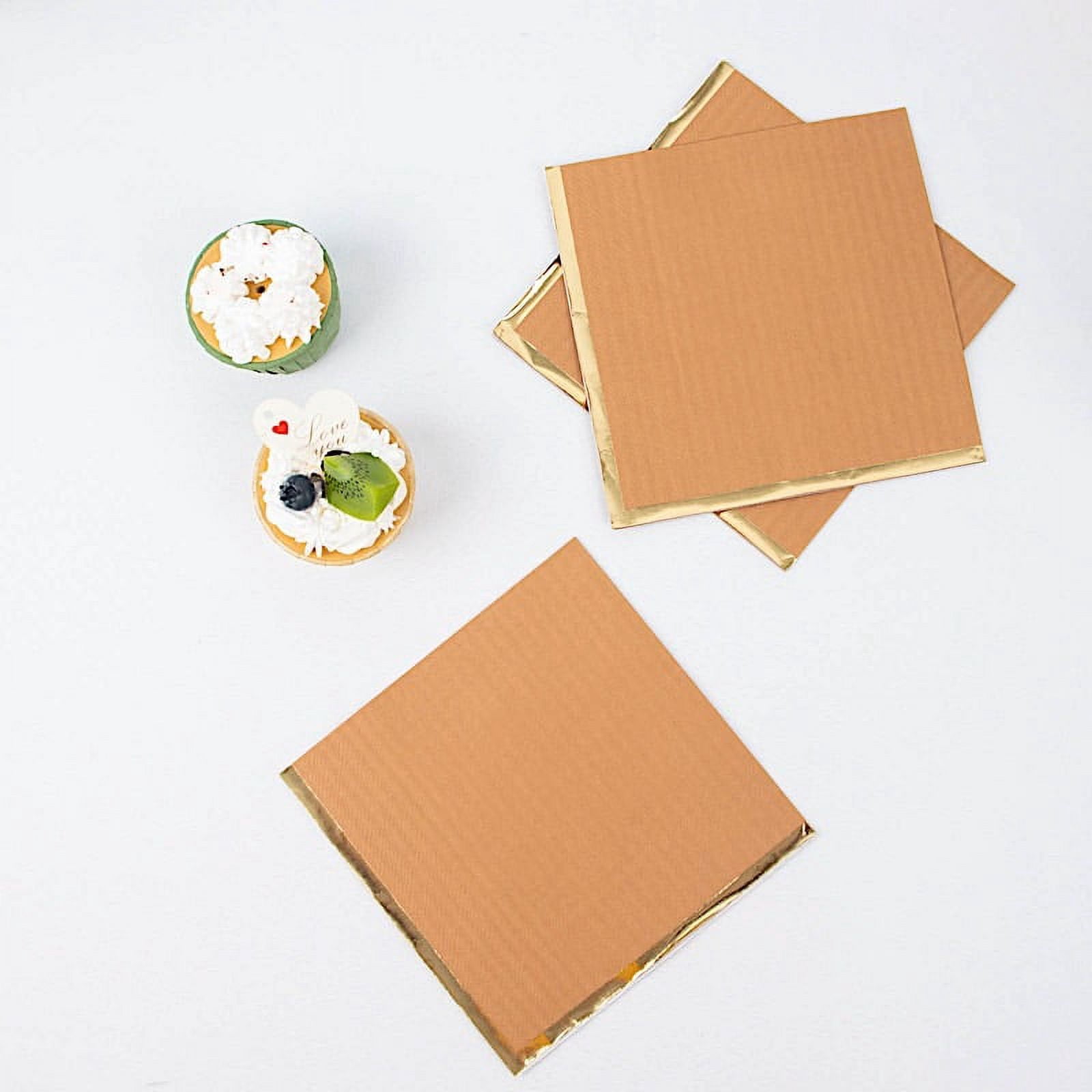 BalsaCircle 50 Terracotta Gold Trim 2 Ply Dinner Cocktail Paper Napkins ...