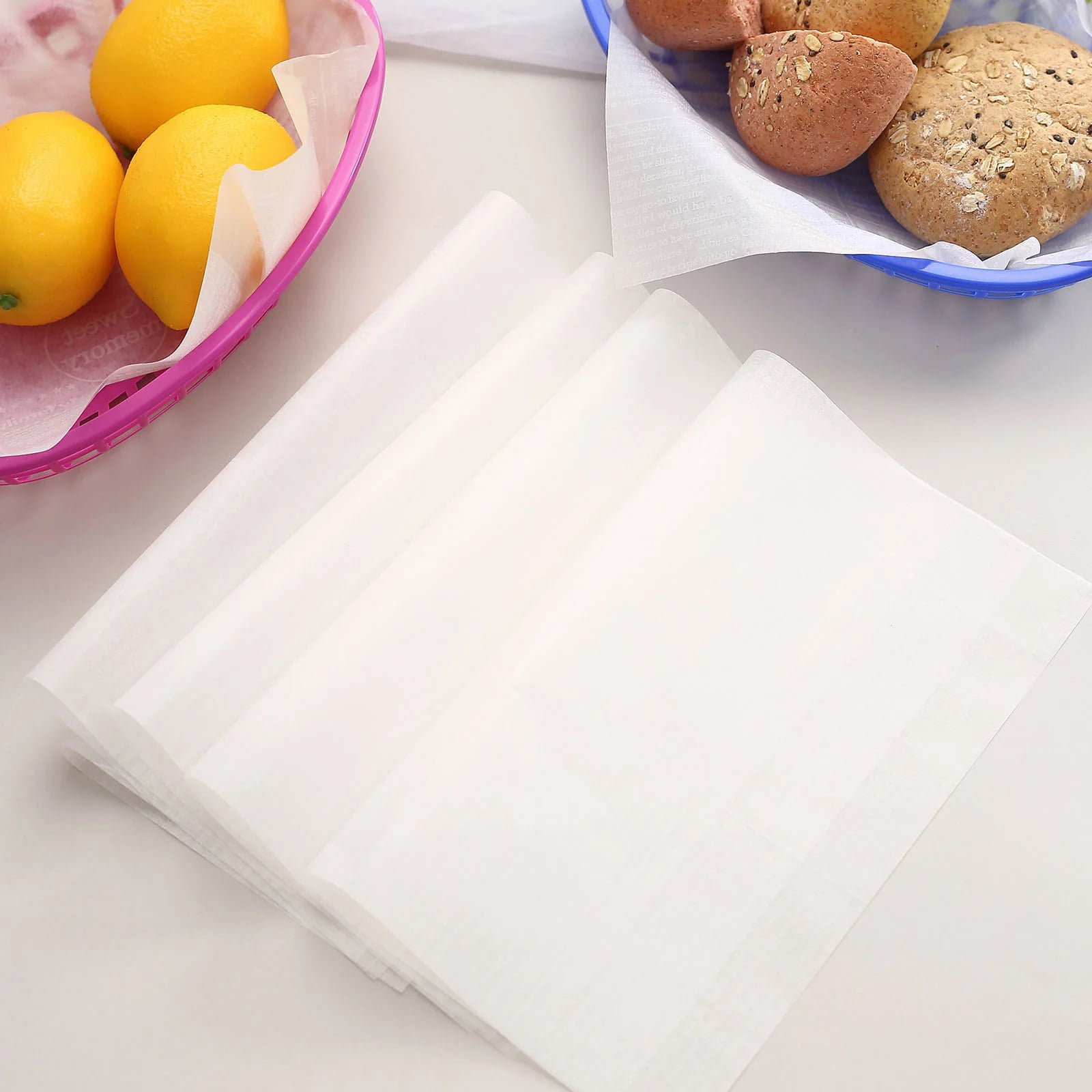 BalsaCircle 50 White 9" x 10" Rectangle Pre-cut Wax Paper Wrappers Food ...