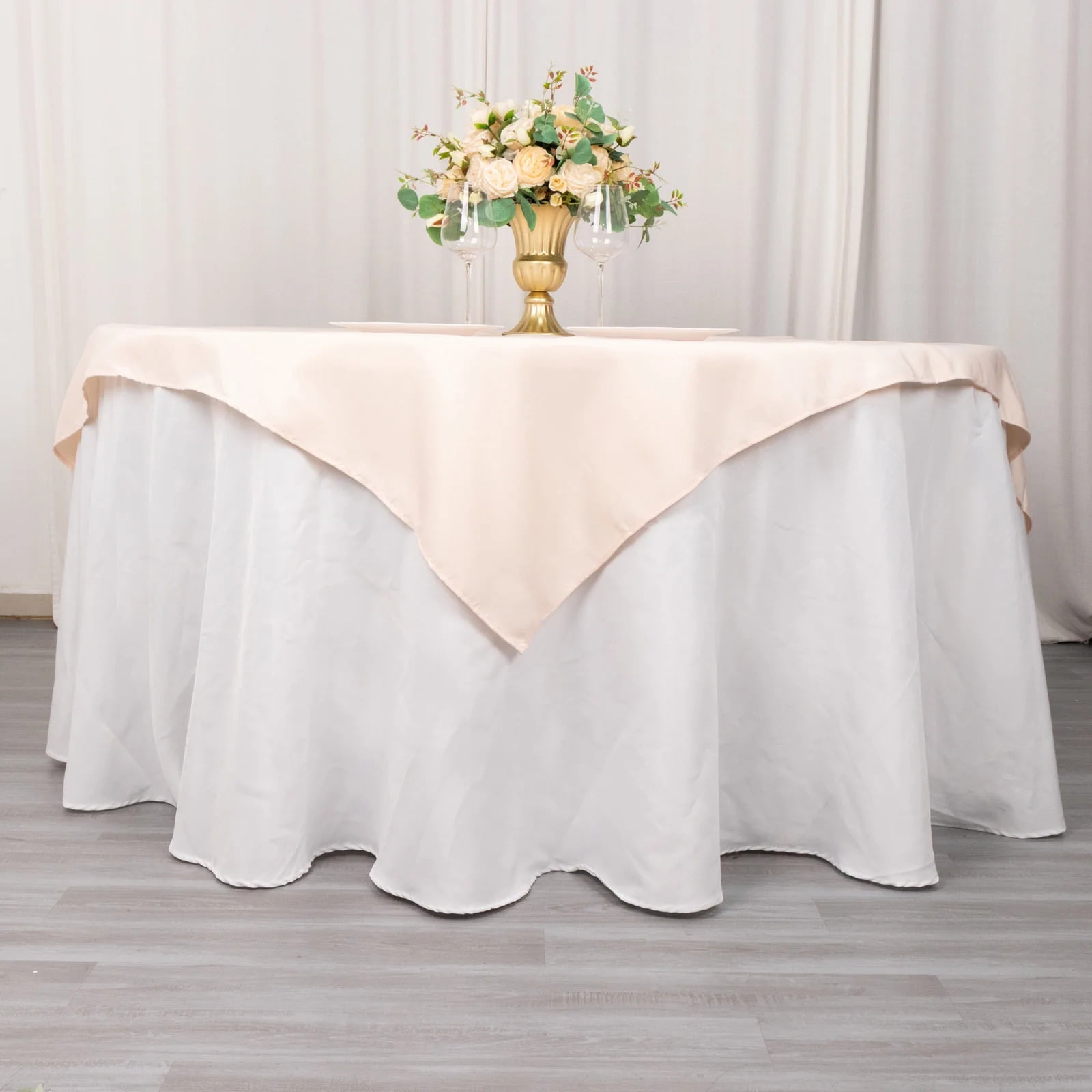 BalsaCircle 54" Blush Square Premium Polyester Tablecloth Catering ...