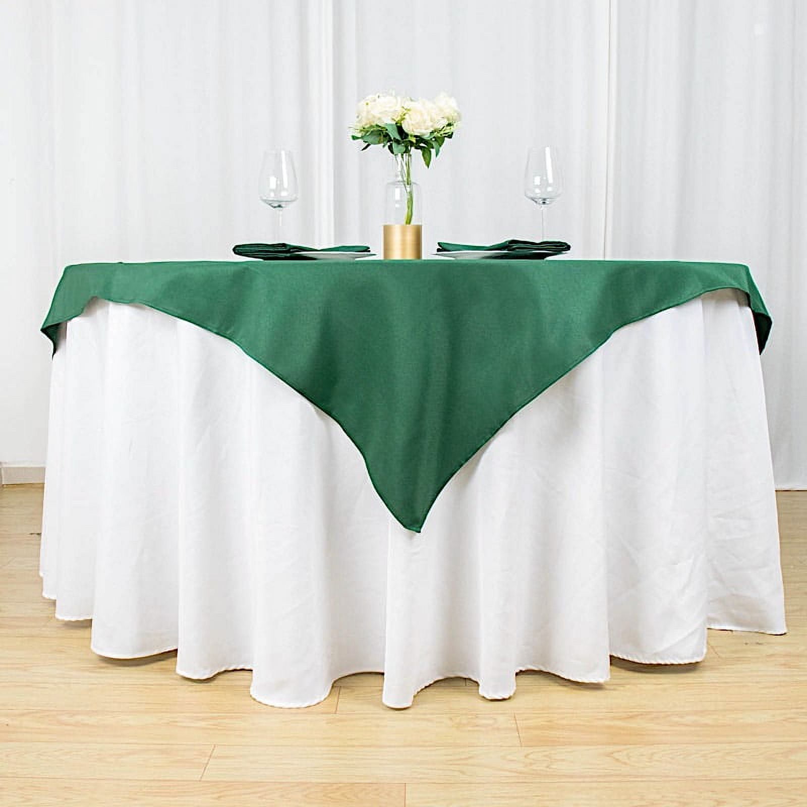 BalsaCircle 54" Hunter Green Square Premium Polyester Tablecloth ...