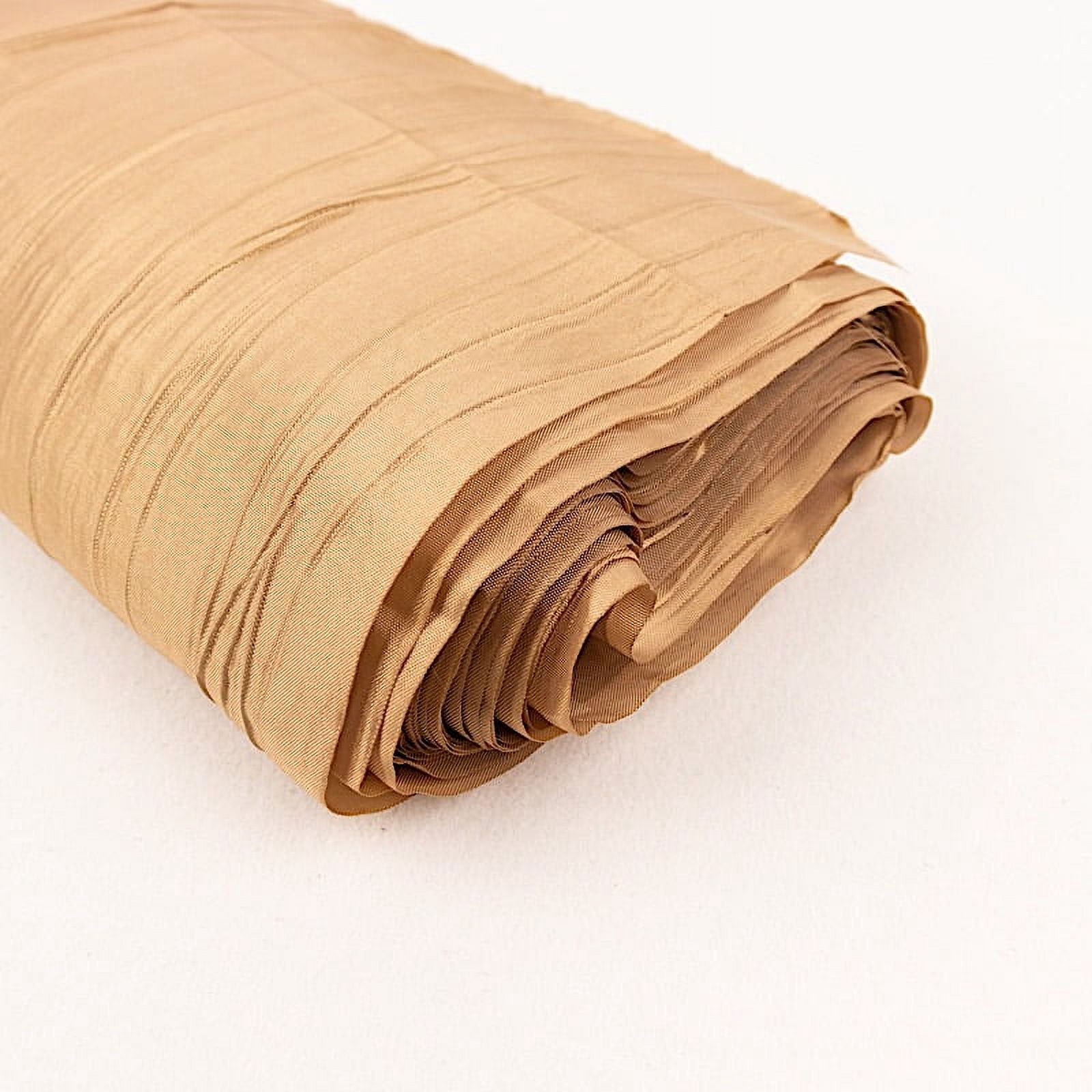 BalsaCircle 54 in x 10 yards Gold Crinkled Accordion Taffeta Fabric ...