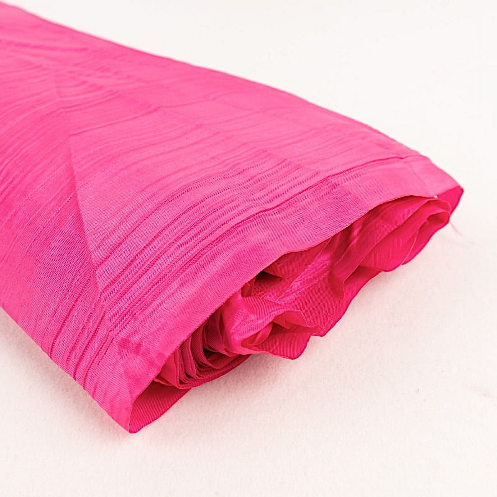 BalsaCircle 54 in x 10 yards Fuchsia Crinkled Accordion Taffeta Fabric ...