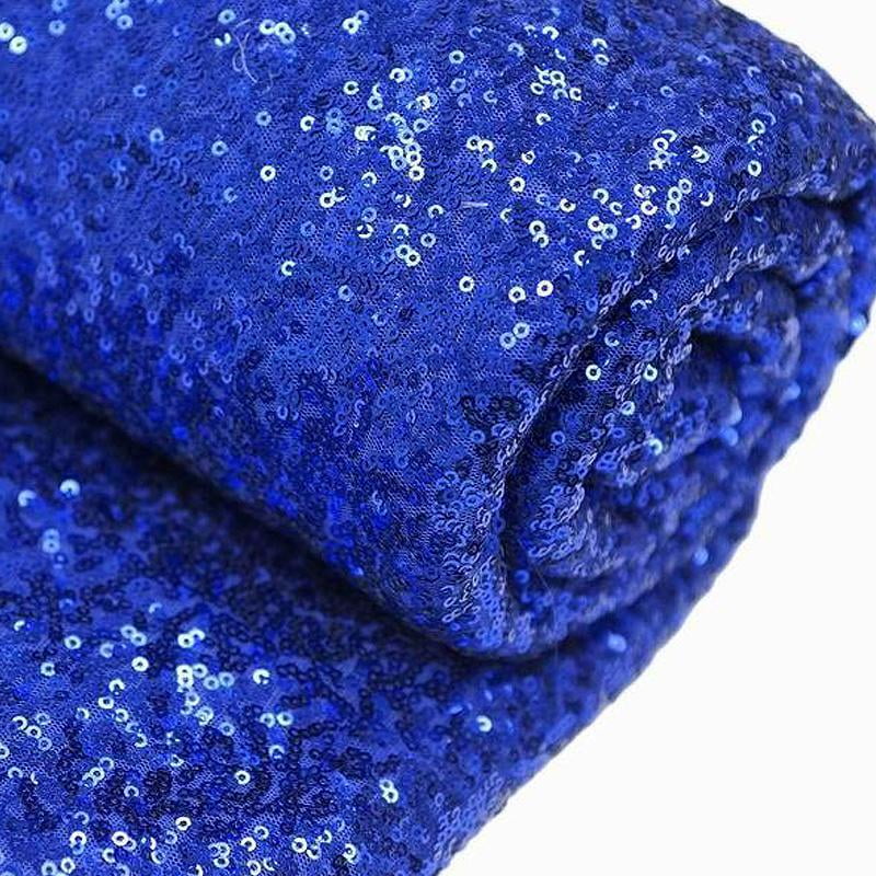 BalsaCircle 54" x 4 yards Sequined Fabric Bolt Put-up Royal Blue ...