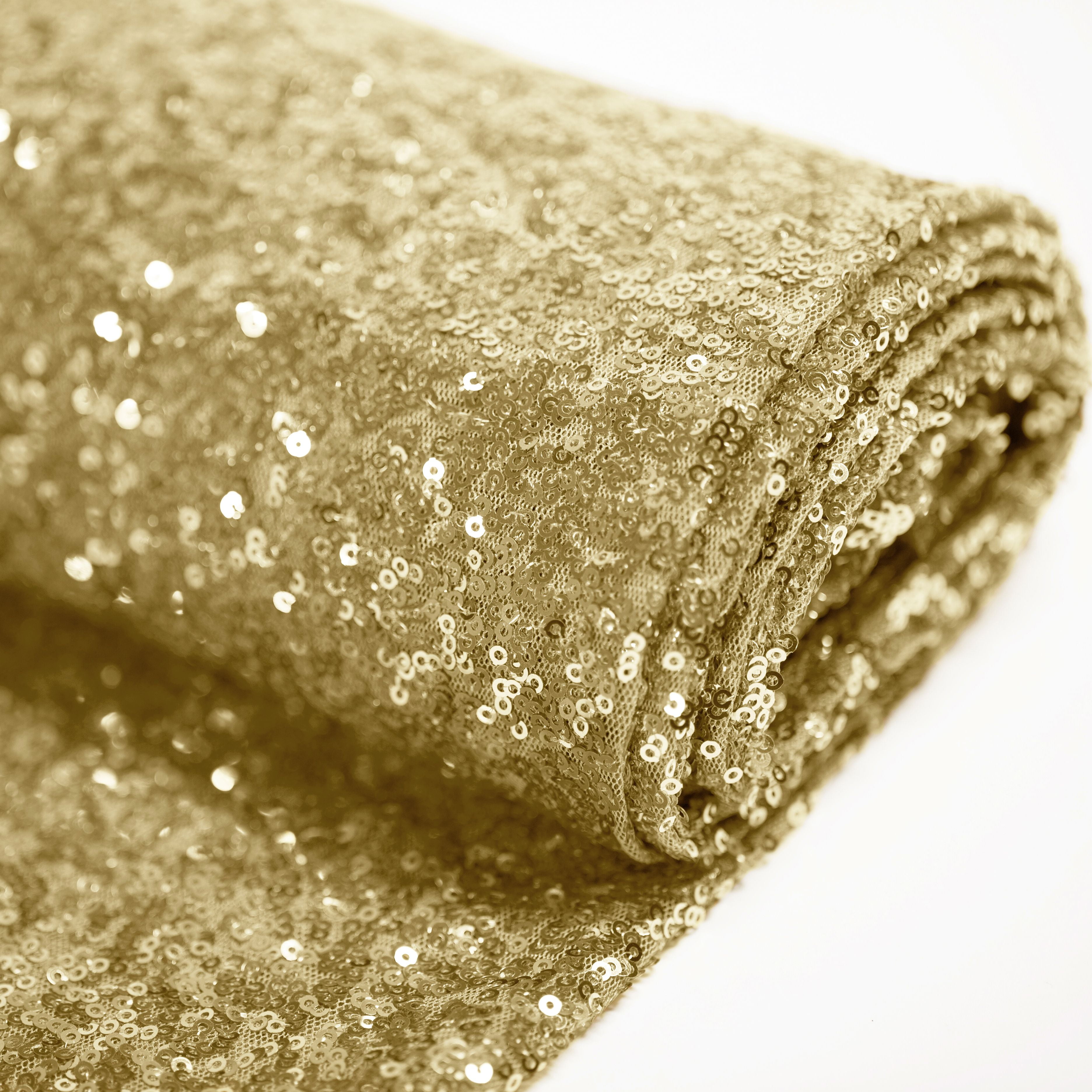 BalsaCircle 54" x 4 yards Sequined Fabric Bolt Put-up Champagne ...
