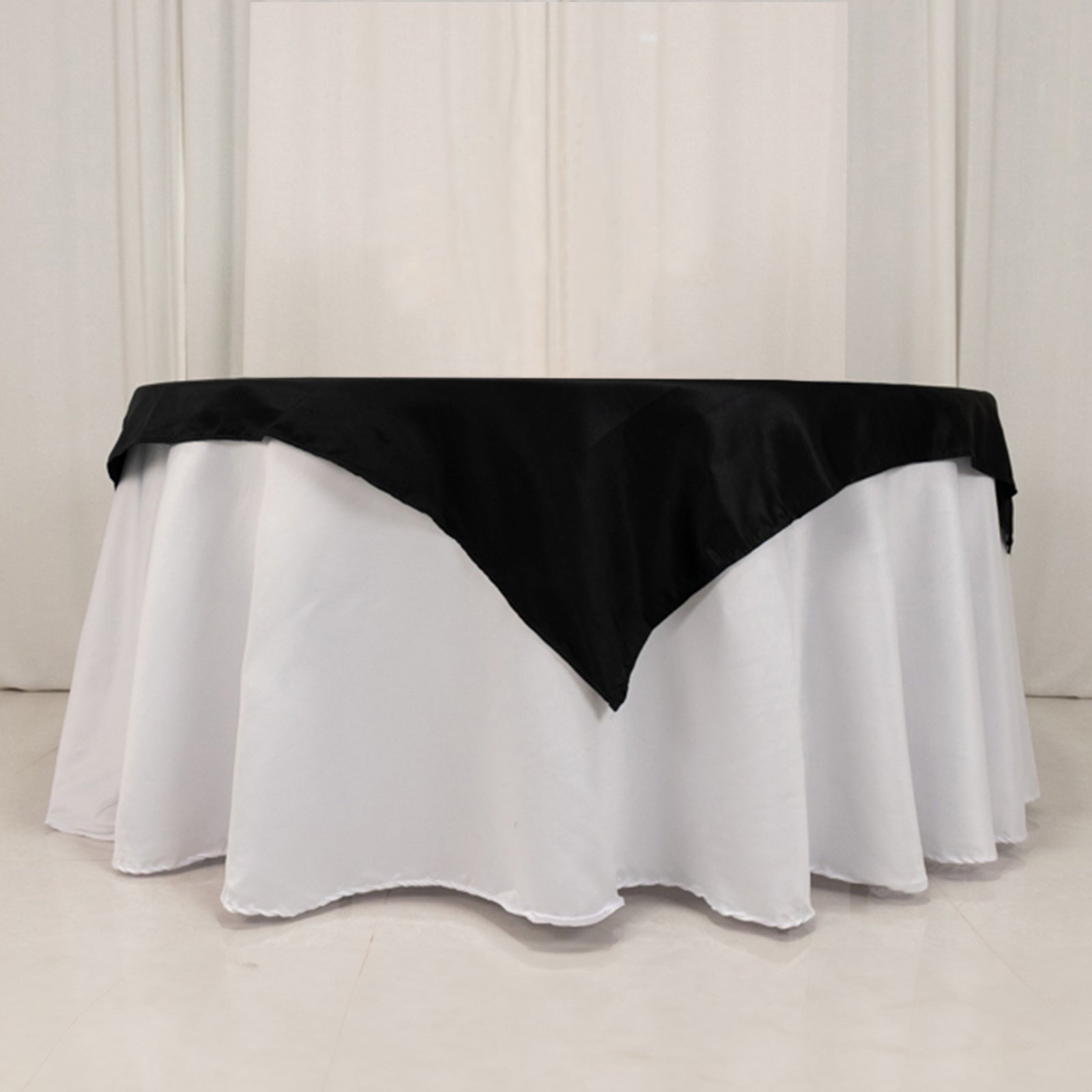BalsaCircle 54"x 54" Black Square Lamour Satin Tablecloth Table Covers ...