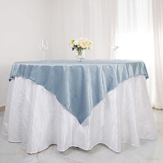 BalsaCircle 54" x 54" Dusty Blue Tablecloths Square Velvet Table ...