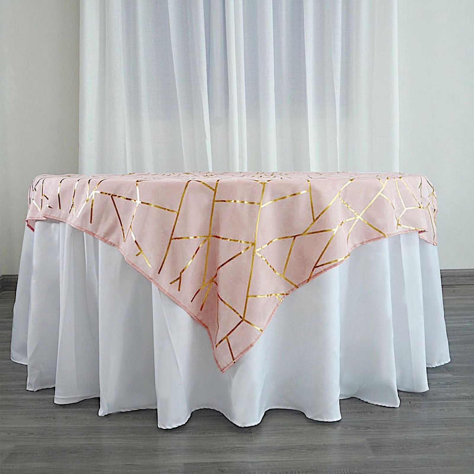 BalsaCircle 54" x 54" Dusty Rose Gold Metallic Geometric Design Square ...