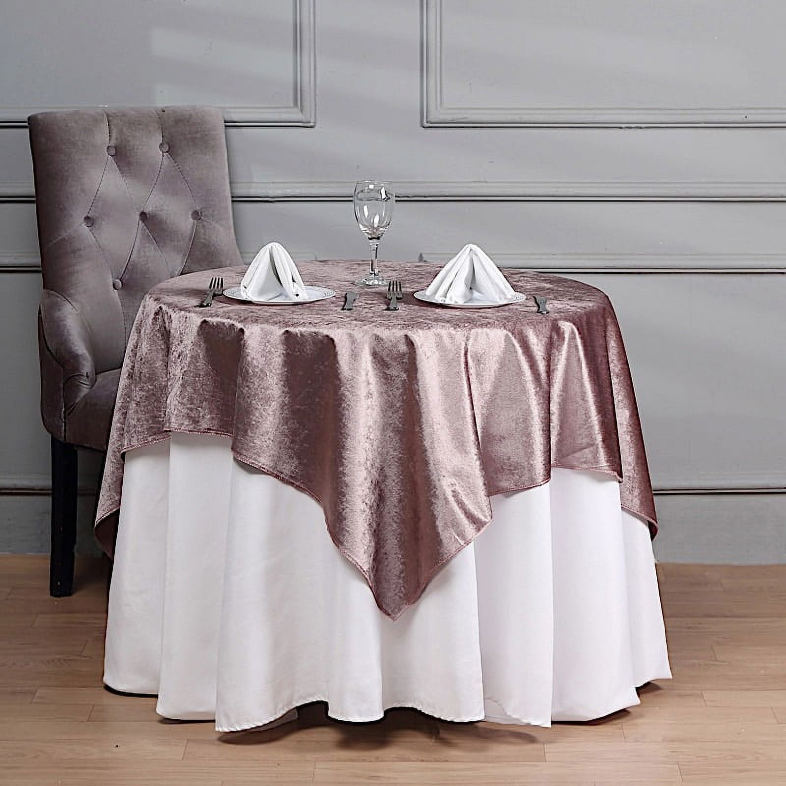 BalsaCircle 54" x 54" Dusty Rose Tablecloths Square Velvet Table ...