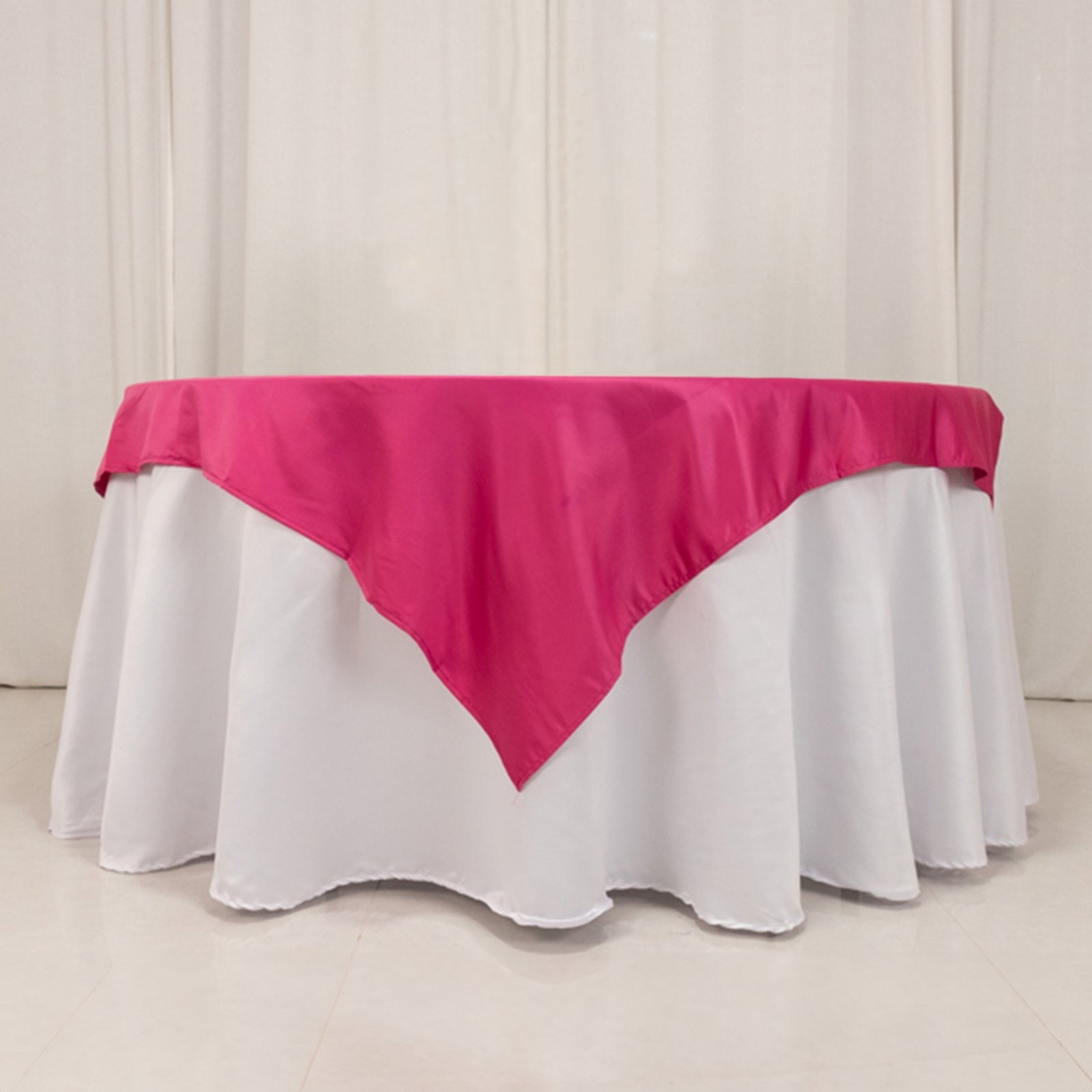 BalsaCircle 54"x 54" Fuchsia Square Lamour Satin Tablecloth Table ...