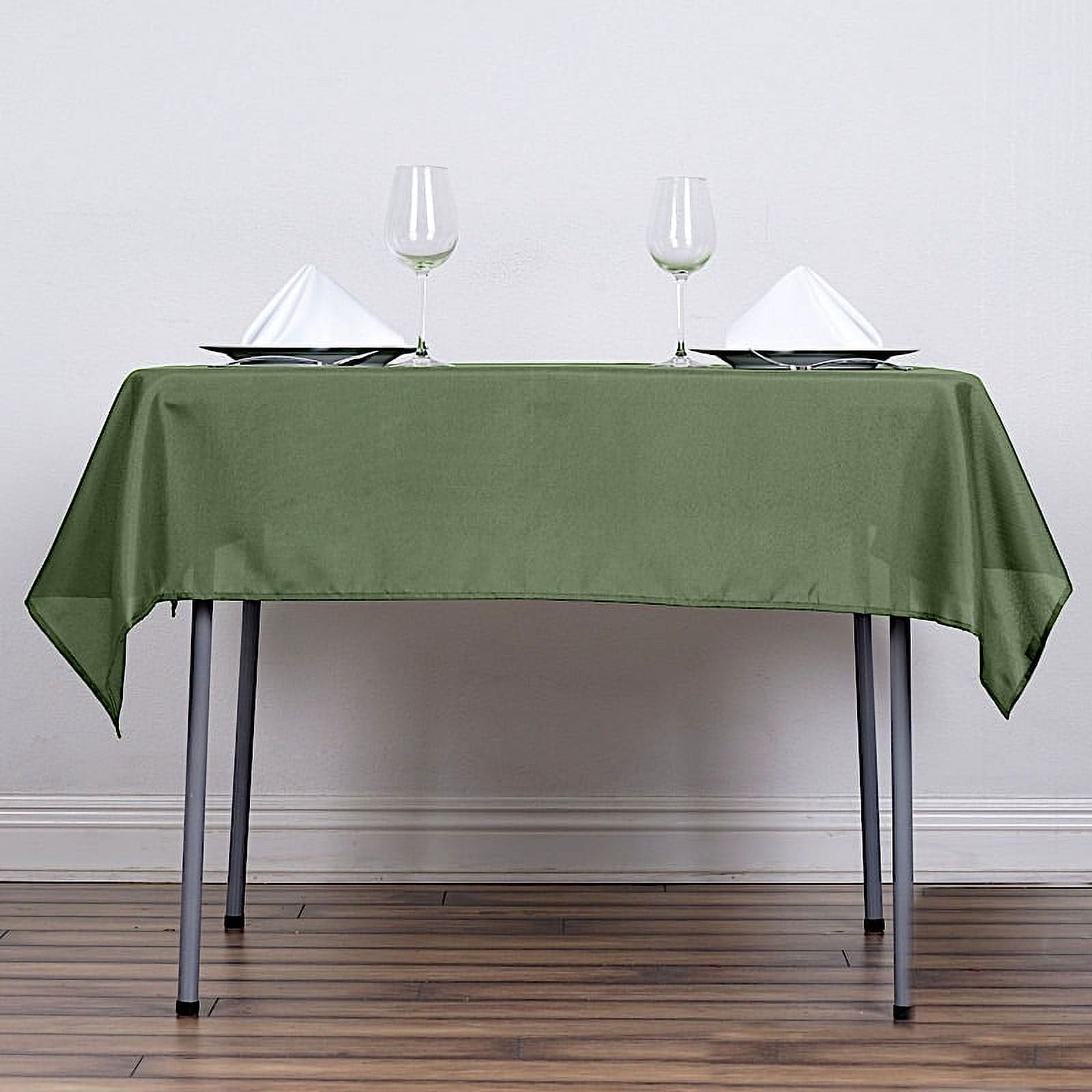 BalsaCircle 54" x 54" Square Polyester Tablecloth Willow Green ...