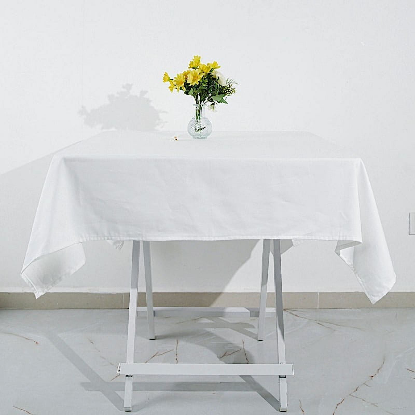BalsaCircle 54" x 54" White Cotton Square Tablecloth Reception Catering ...