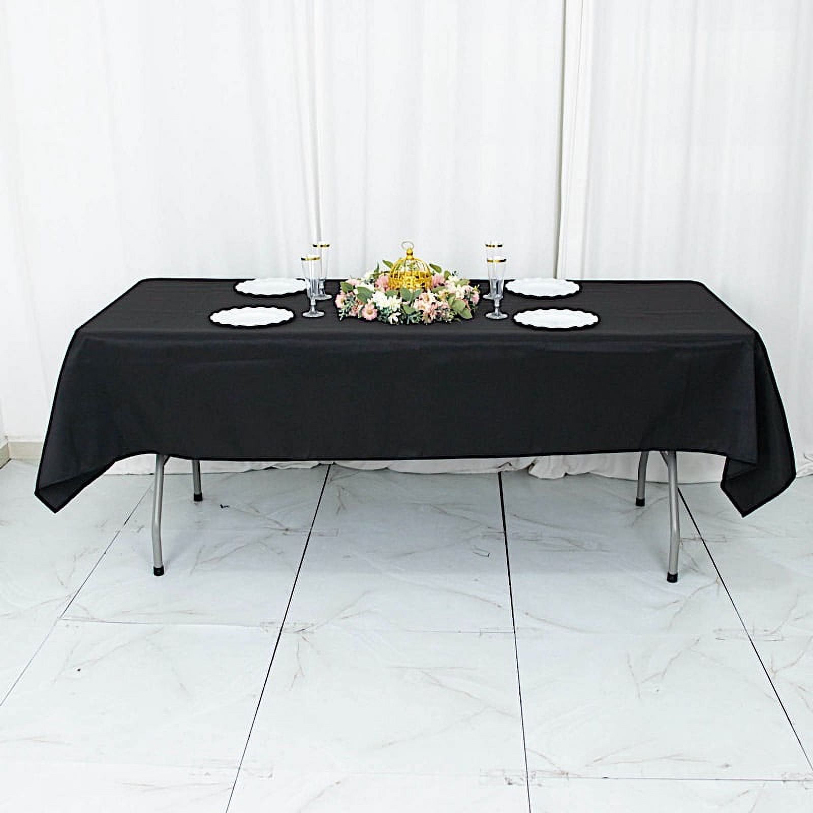 BalsaCircle 54x96 in Black Premium Polyester Rectangular Tablecloth ...