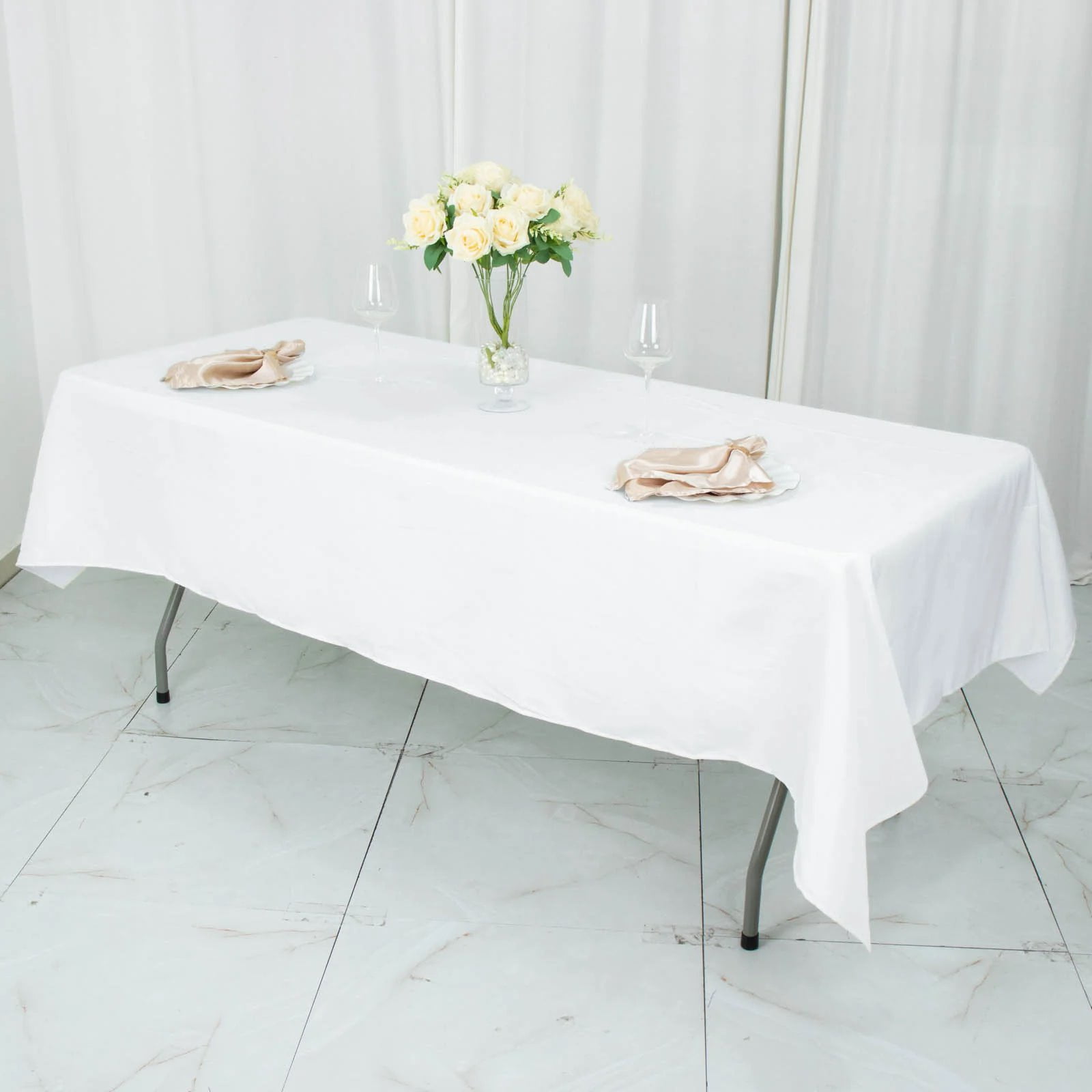 Balsa Circle 54x96 in White Premium Polyester Rectangular Tablecloth ...
