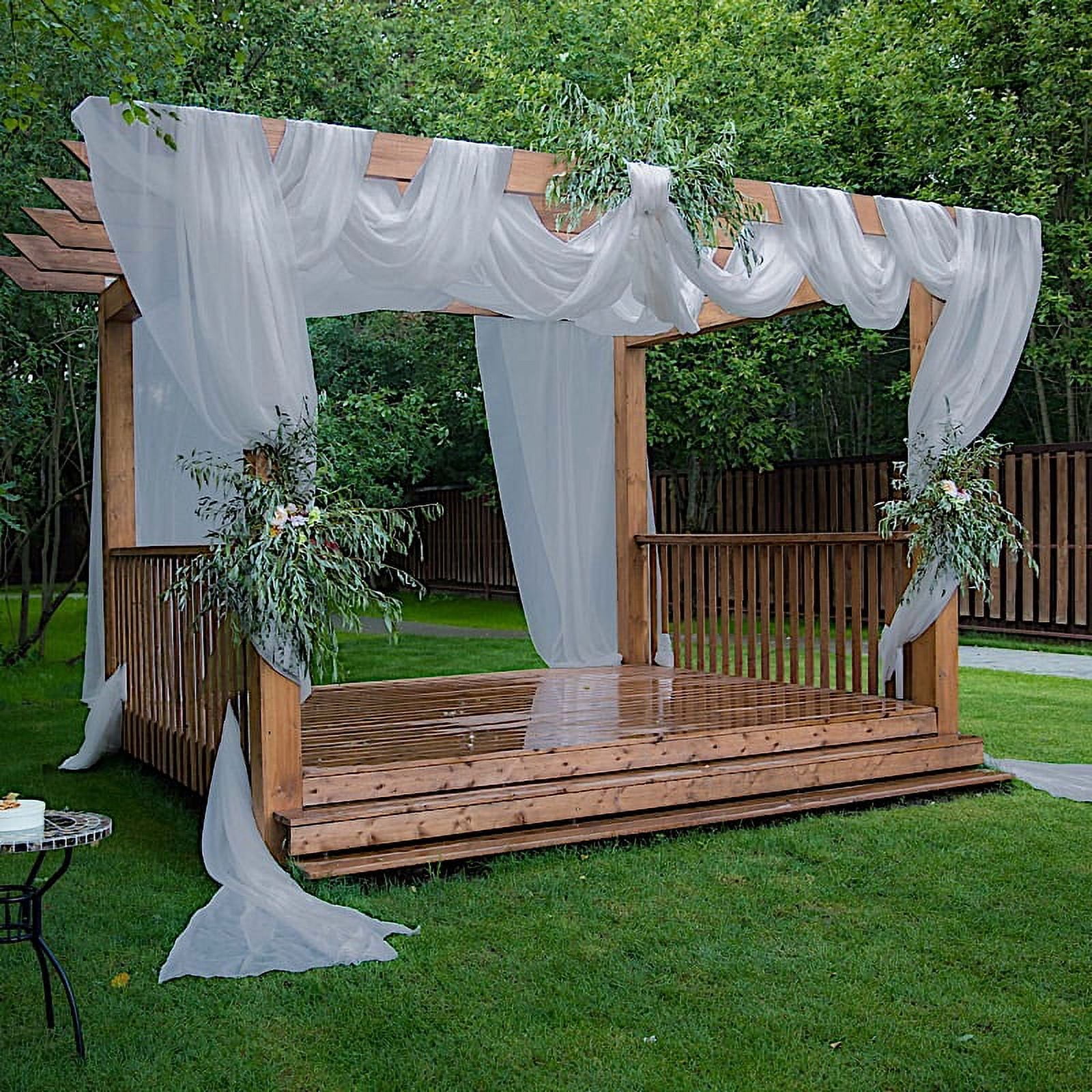 BalsaCircle 5x32 feet Premium Chiffon Sheer Curtain Panel Ceiling ...