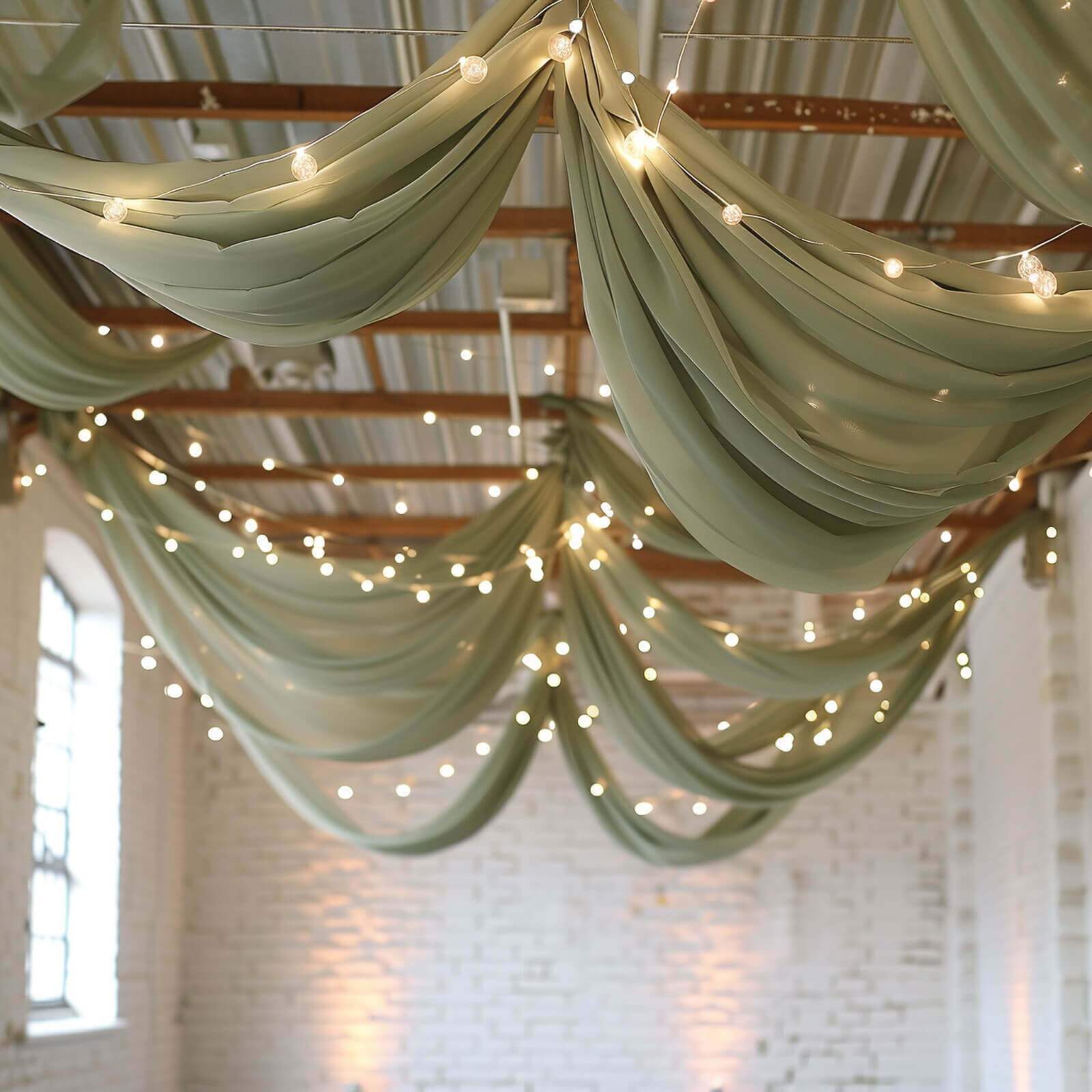 Balsa Circle 5x32 feet Sage Green Premium Chiffon Sheer Curtain Panel ...