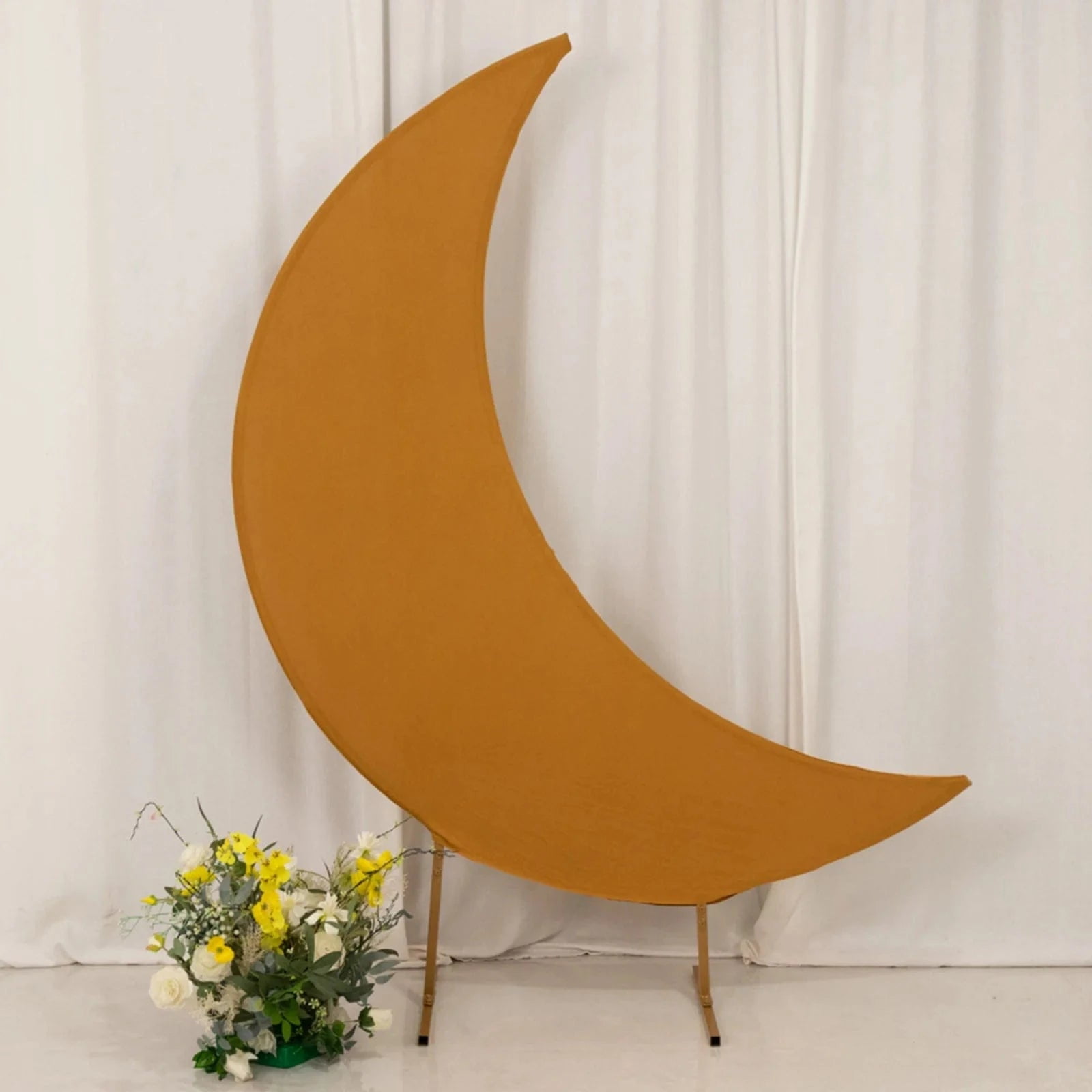 BalsaCircle 6.5 feet Gold Spandex Crescent Moon Backdrop Stand Cover ...