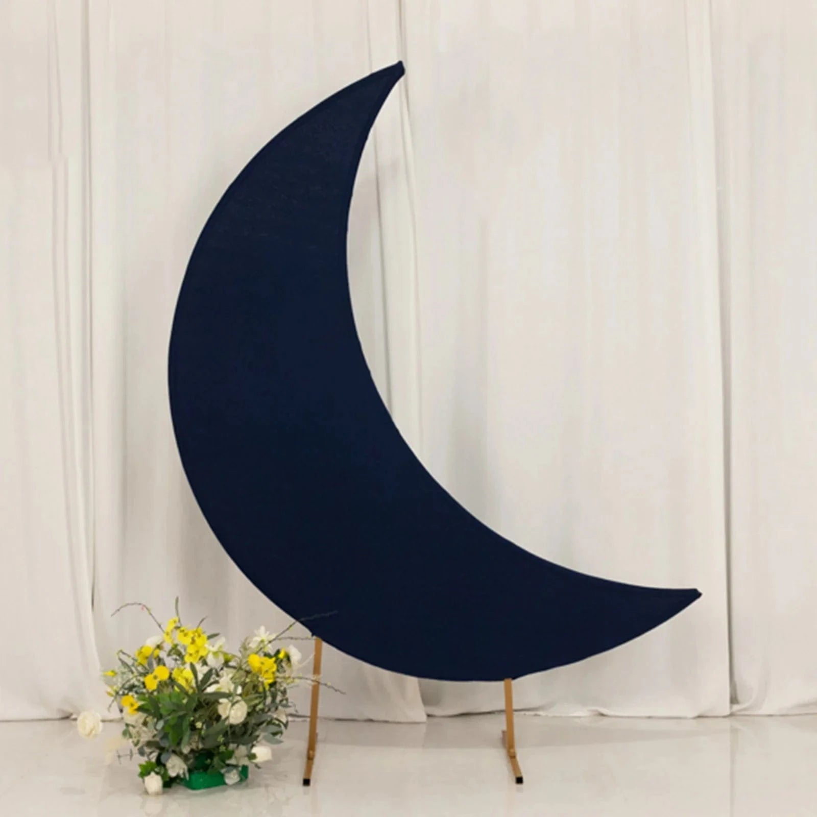 BalsaCircle 6.5 feet Navy Blue Spandex Crescent Moon Backdrop Stand ...