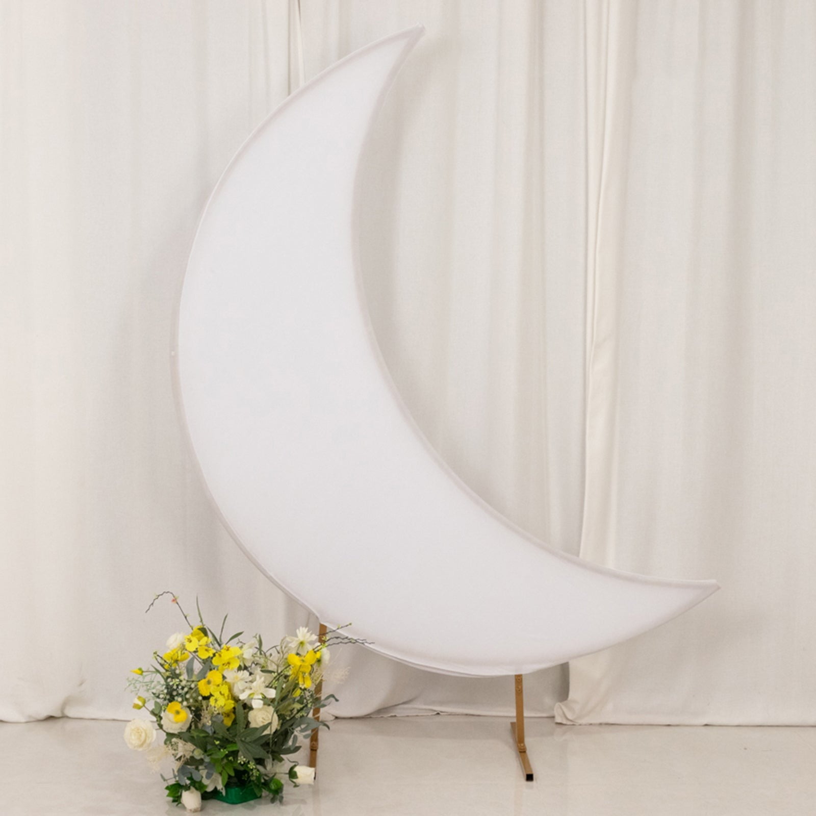 BalsaCircle 6.5 feet White Spandex Crescent Moon Backdrop Stand Cover ...