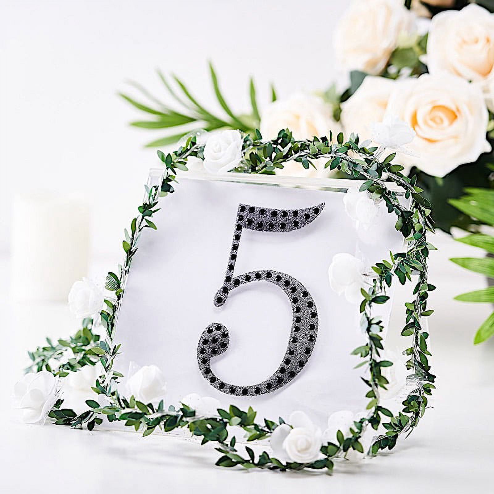 BalsaCircle 6" Black Solid Letter Number Self-Adhesive Rhinestones Gems ...