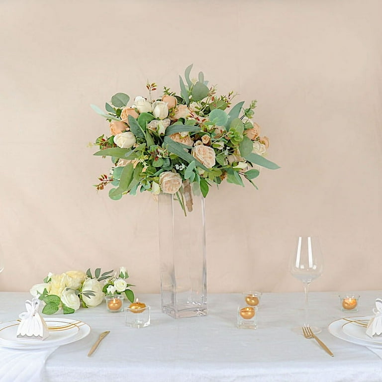 Tall Square Vase Wedding Centerpieces Set Of 6 Square Glass Vases 5"