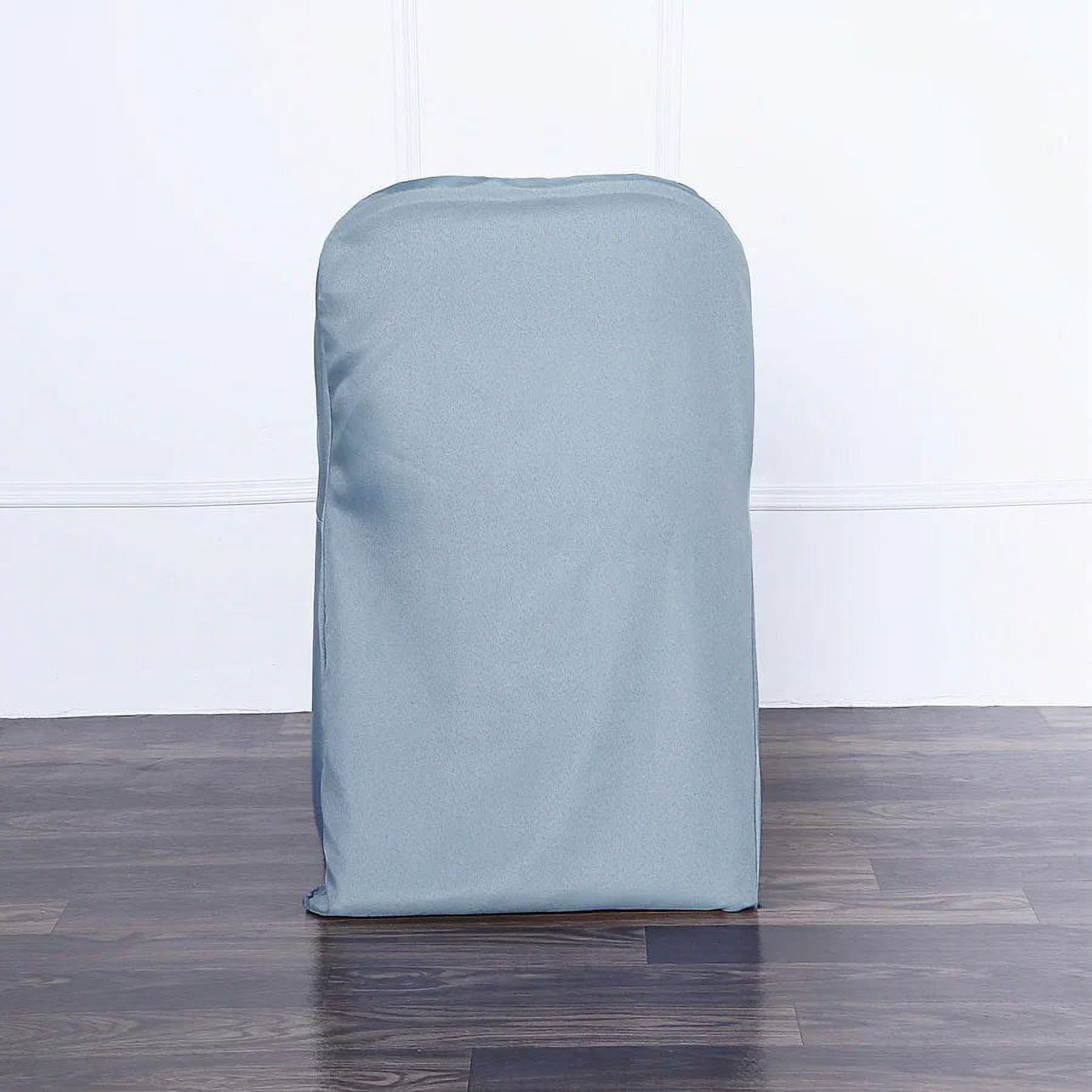 BalsaCircle 6 Dusty Blue Solid Polyester Folding Chair Covers ...