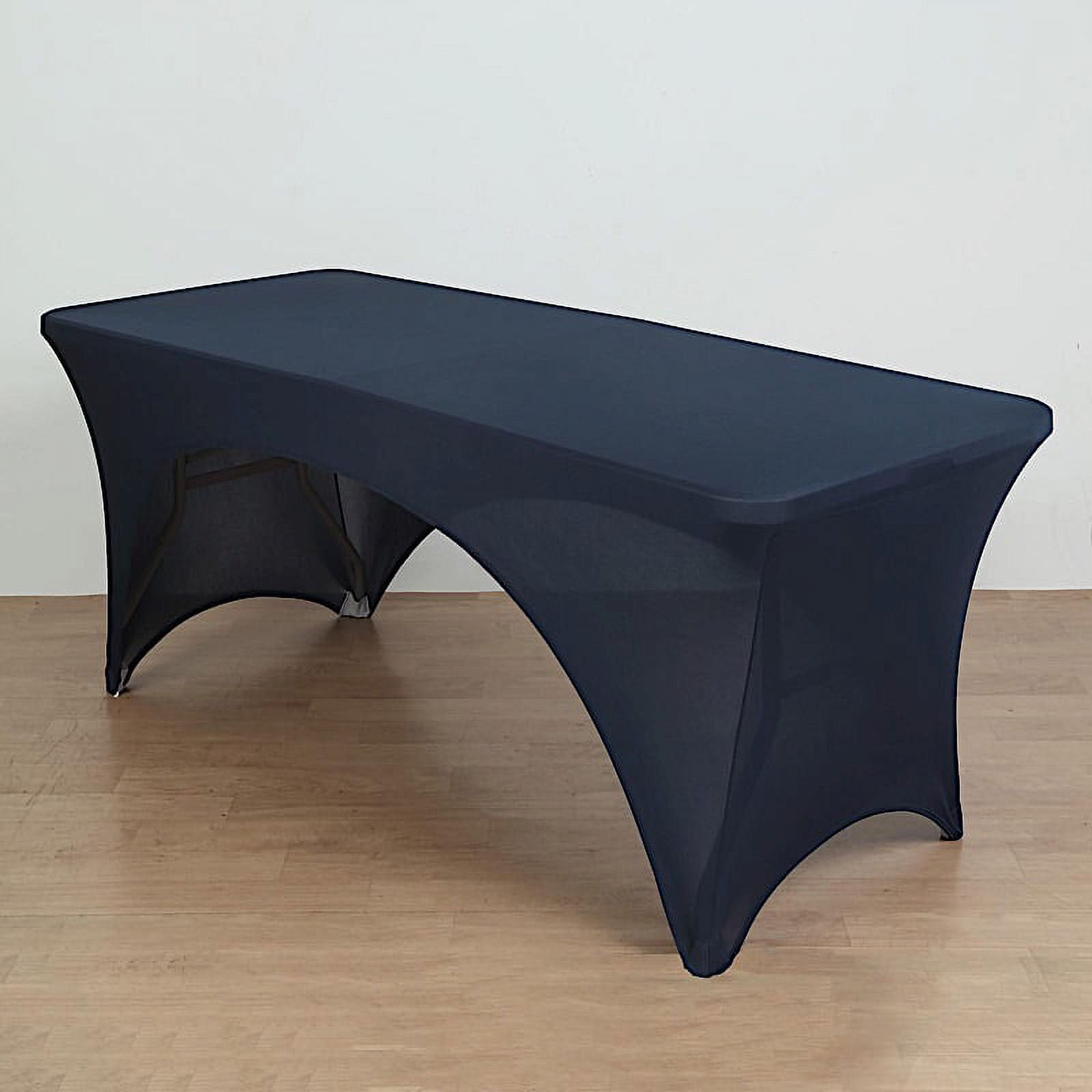 BalsaCircle 6 Feet Navy Blue Fitted Spandex Tablecloth Open Back ...