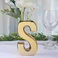 BalsaCircle 6" Gold S Metallic Letters Symbols Ceramic Flower Vase ...