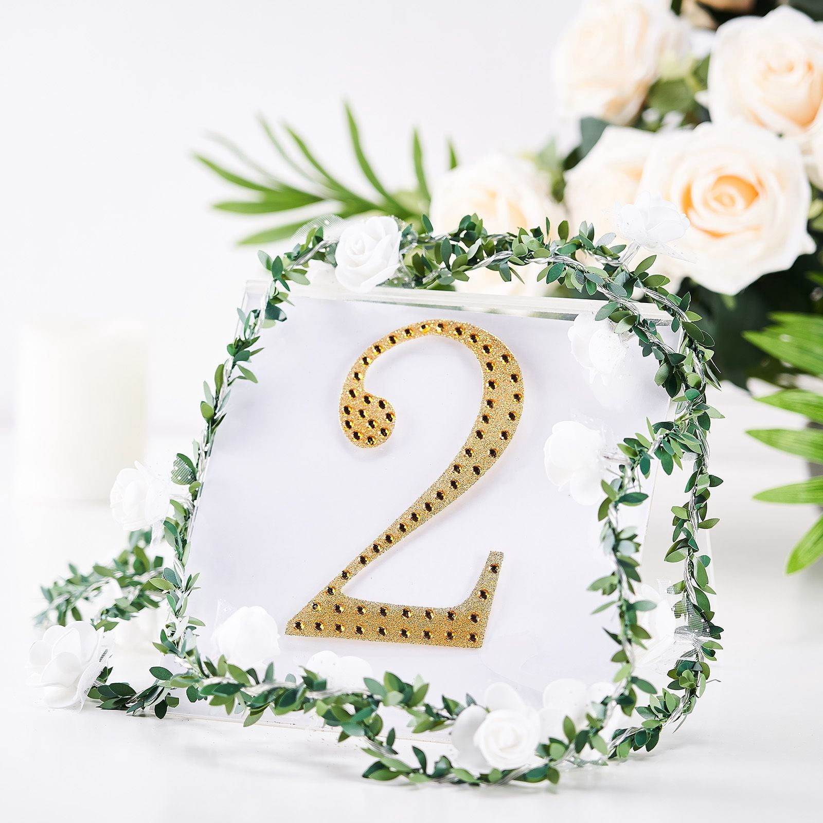 Balsa Circle 6" Gold Solid Number 2 Self-Adhesive Rhinestones Gems ...