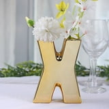 BalsaCircle 6" Gold X Metallic Letters Symbols Ceramic Flower Vase ...