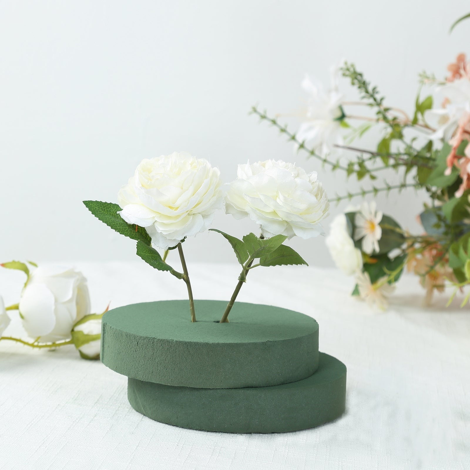 BalsaCircle 6 Green 6 in Round Floral Foam Blocks for Fresh Flowers for ...