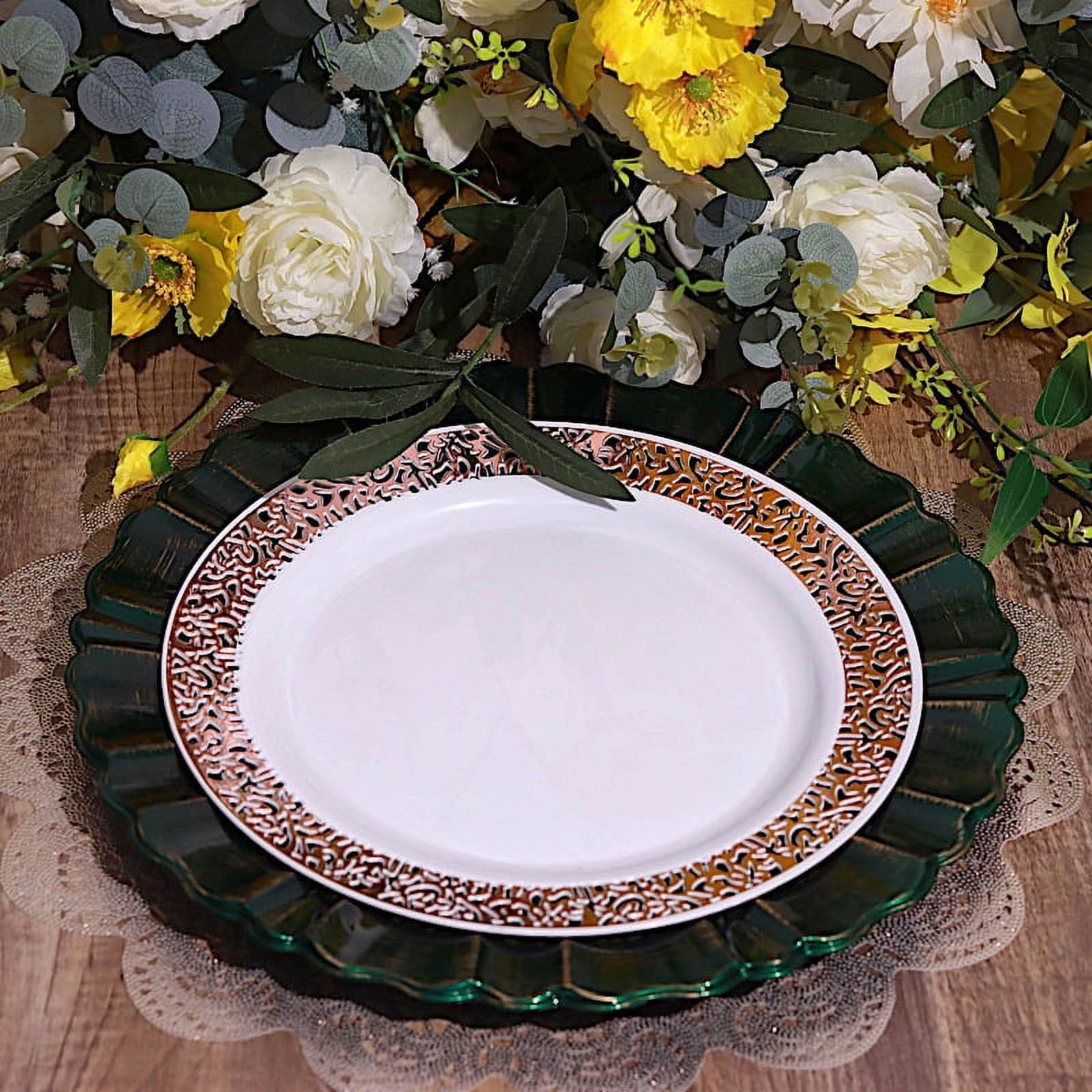BalsaCircle 24 Dusty Blue 13" Gold Acrylic Wooden Textured Round ...
