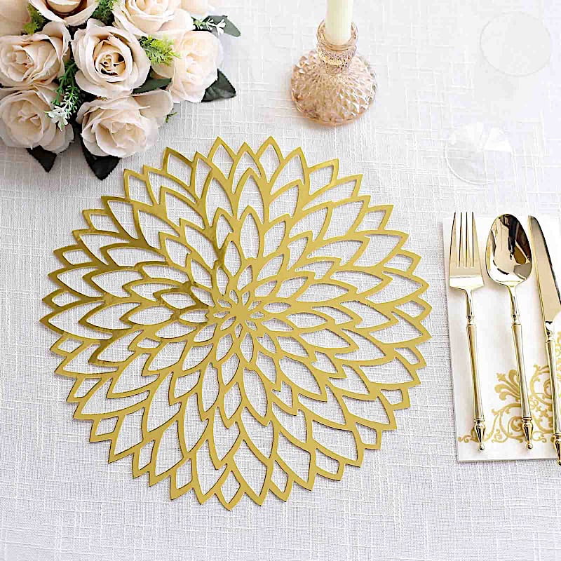 BalsaCircle 6 Metallic Gold 13 in Laser Cut Hibiscus Flower Cardboard ...