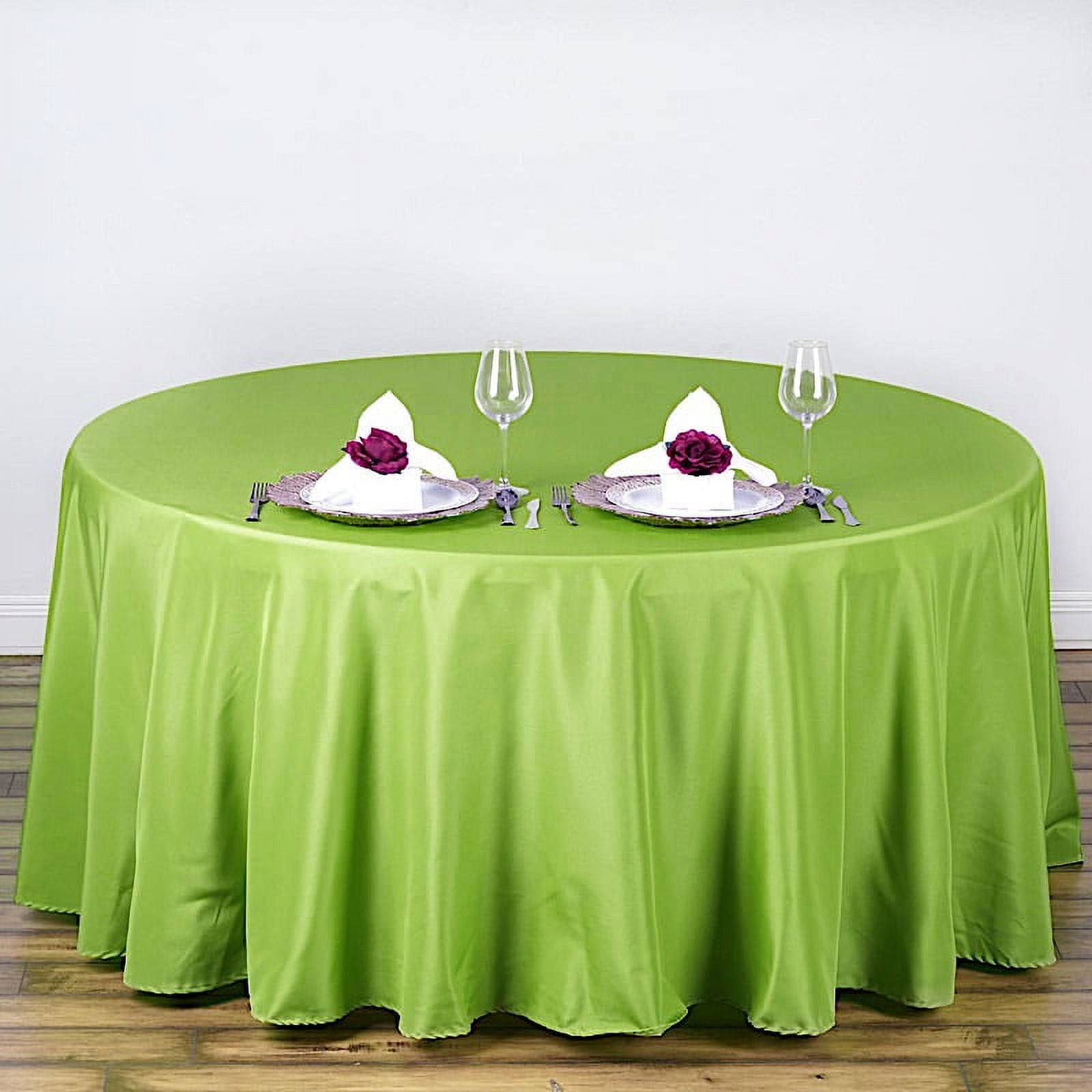 BalsaCircle 6 Pieces 108" Apple Green Round Polyester Tablecloths Fabric Table Cover Linens ...
