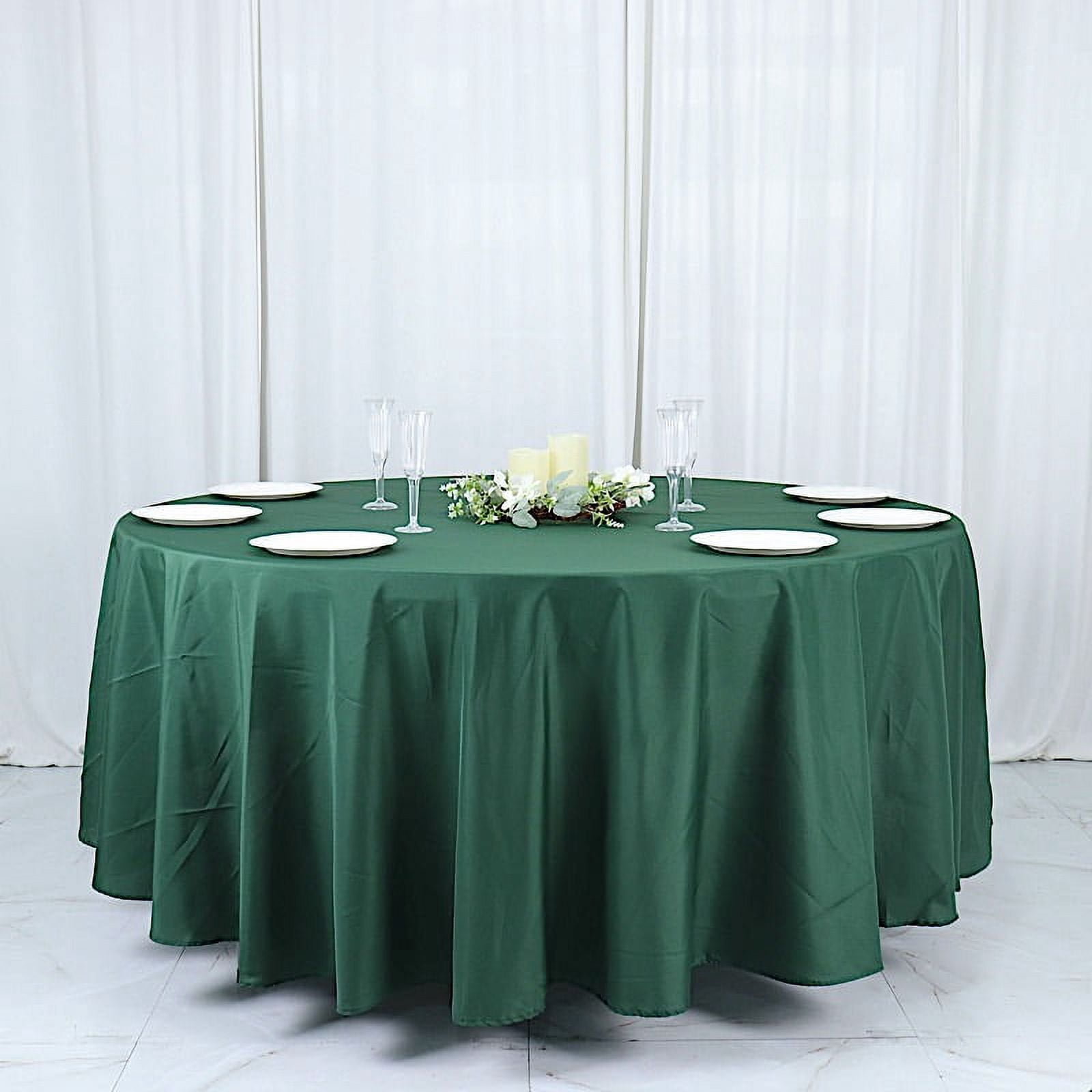 BalsaCircle 6 Pieces 108" Hunter Green Round Polyester Tablecloths ...