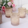 BalsaCircle 6 Pieces 3" Amber Gold Primrose Design Glass Votive Candle ...