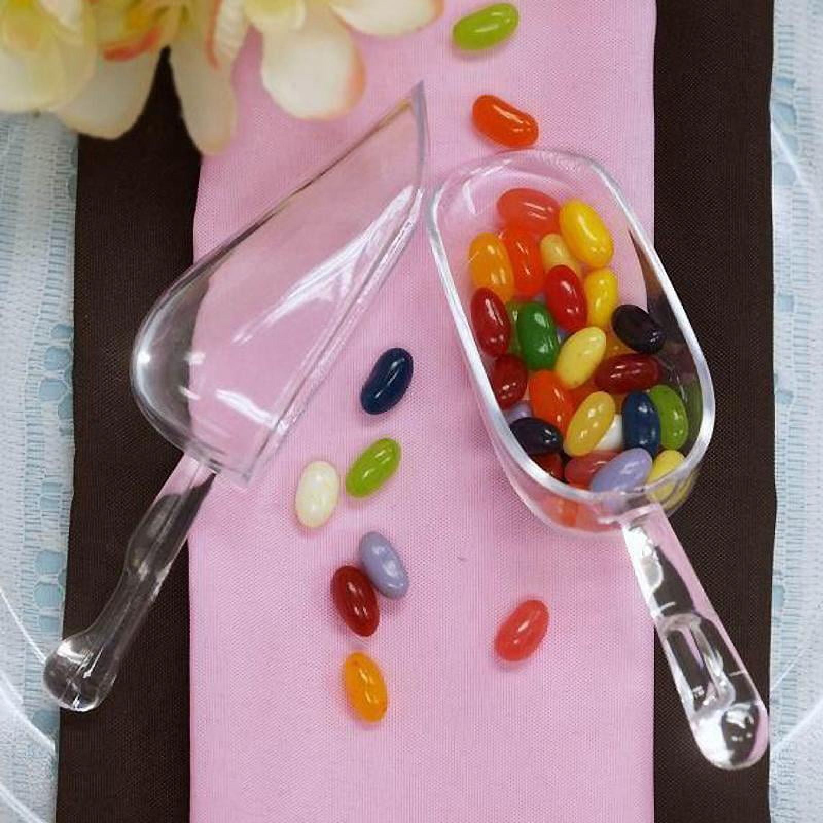BalsaCircle 6 Pieces Clear Disposable Candy Scoops Dessert Table Sweets ...