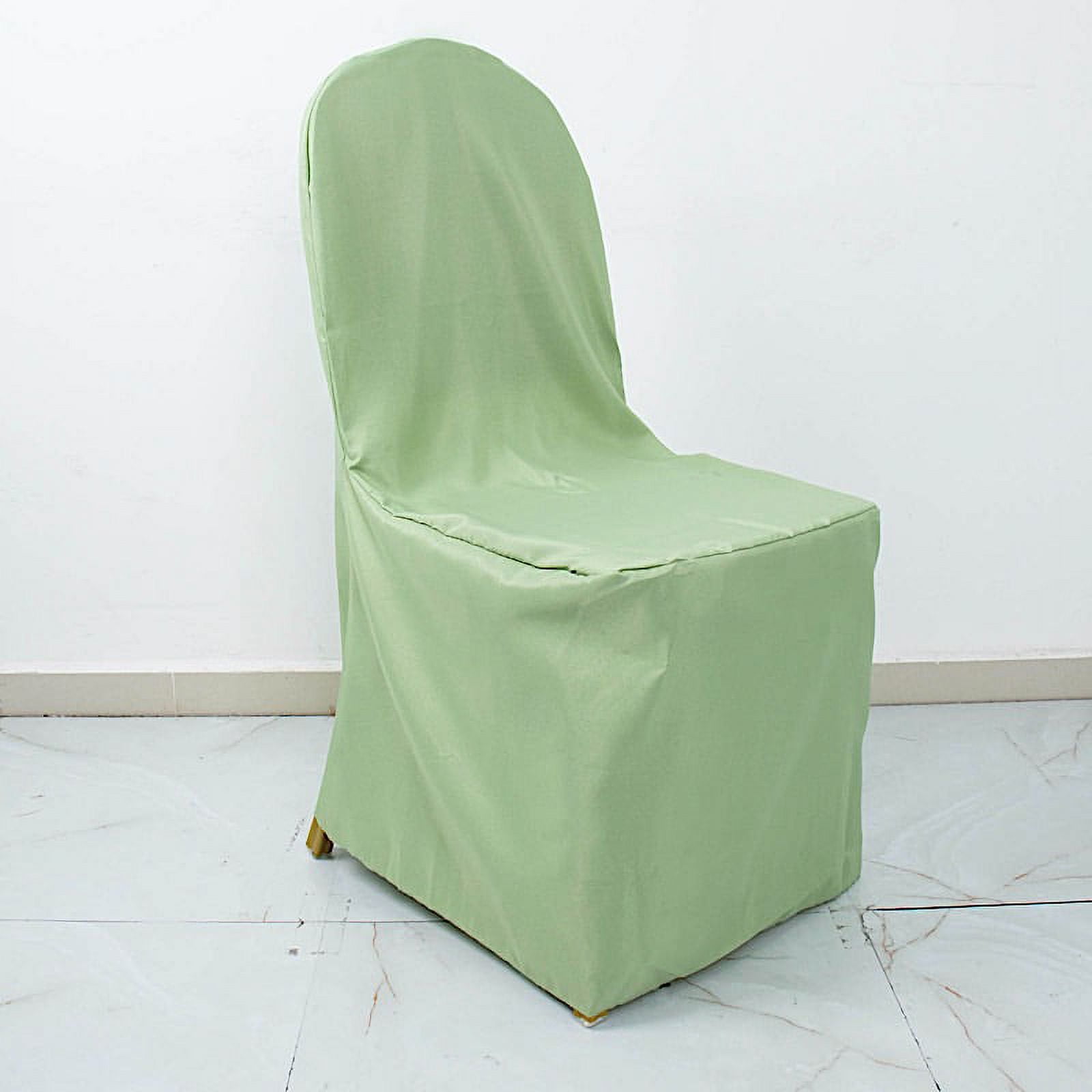 BalsaCircle 6 Sage Green Solid Polyester Banquet Chair Covers ...