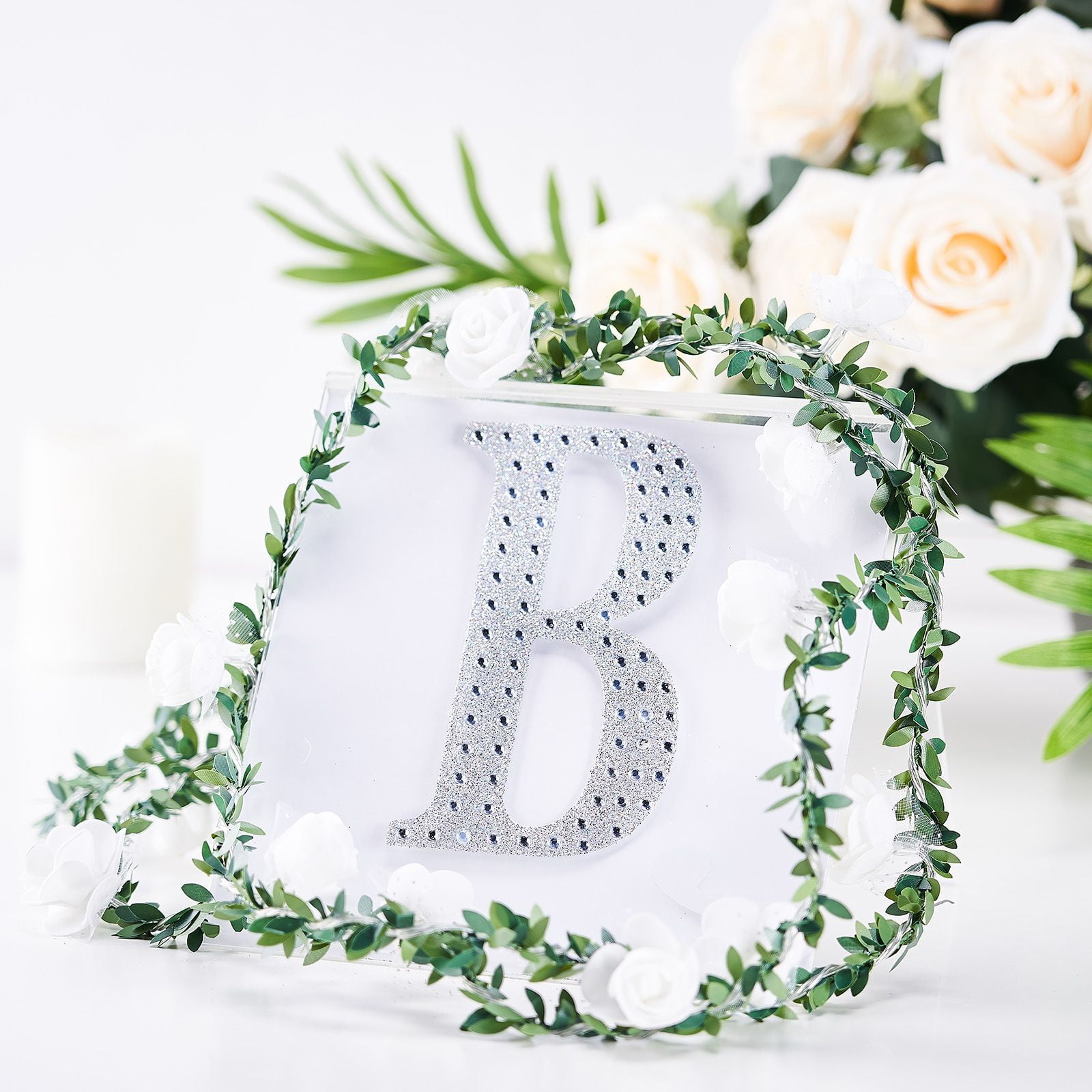 BalsaCircle 6" Silver Solid Letter B Self-Adhesive Rhinestones Gems ...