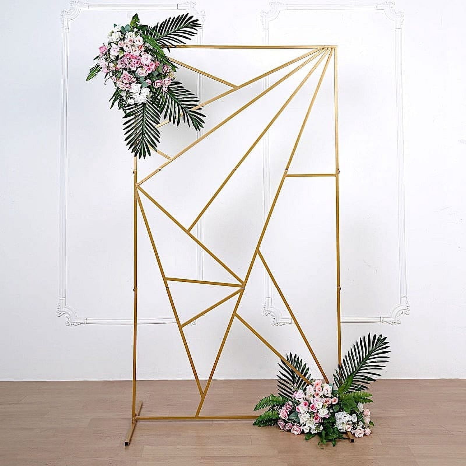 BalsaCircle 6 feet Gold Metal Rectangle Geometric Backdrop Stand ...