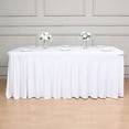 BalsaCircle 6 ft Fitted White Premium Spandex Rectangle Tablecloth Wavy ...