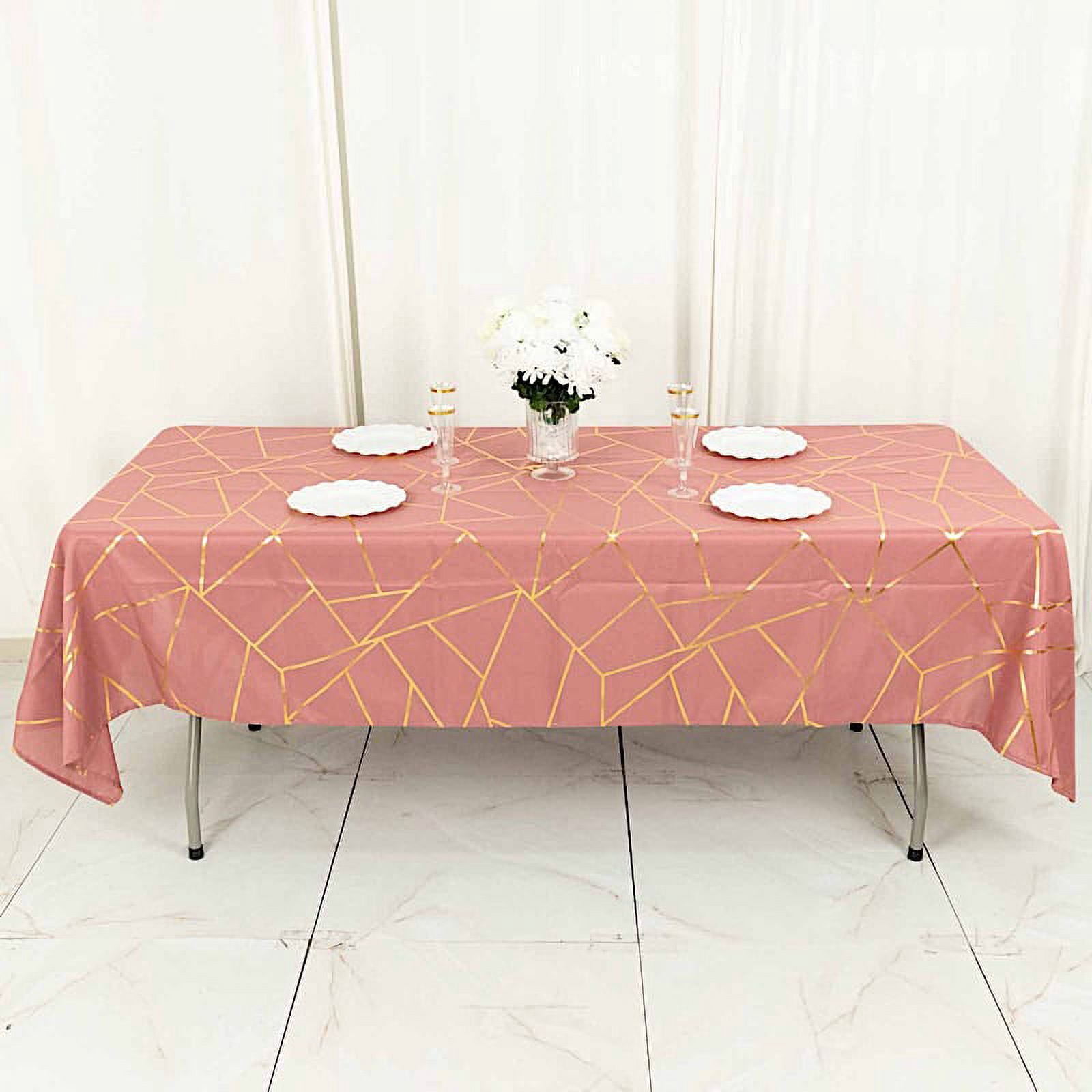 BalsaCircle 60" x 102" Cinnamon Rose Gold Metallic Geometric Design ...