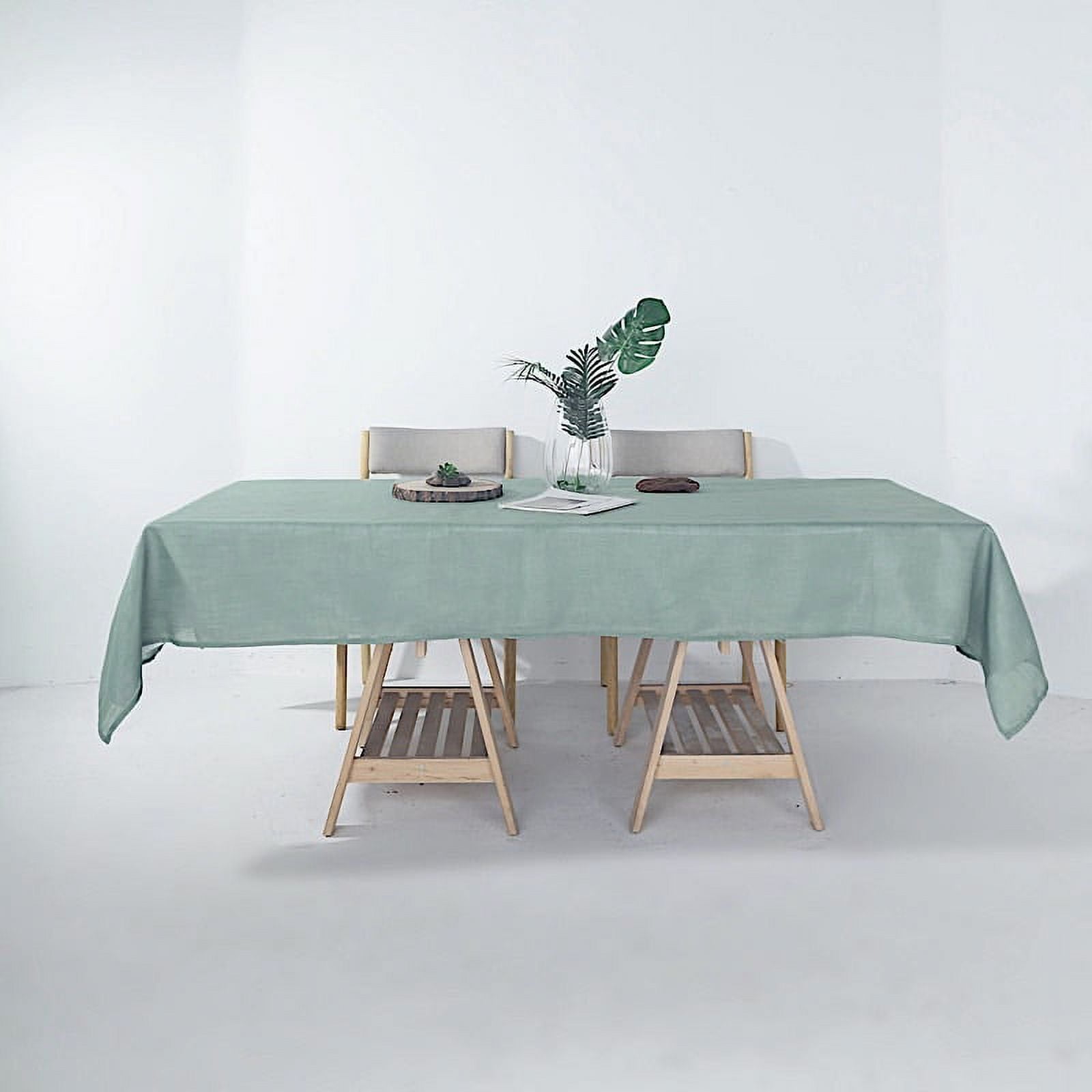 BalsaCircle 60" x 102" Dusty Blue Rectangular Premium Polyester Faux ...