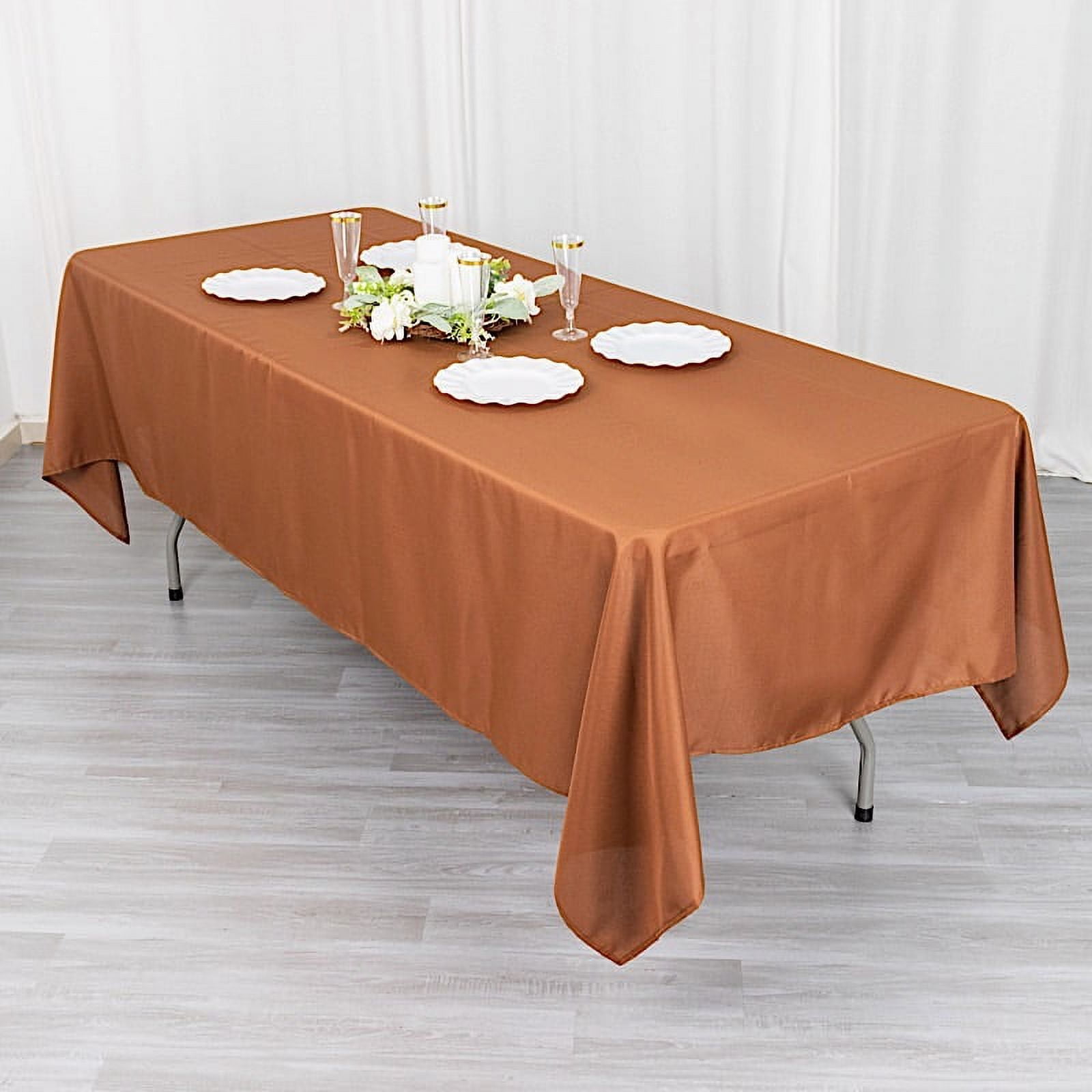 BalsaCircle 10 Pieces 60" x 102" Cinnamon Brown Rectangle Polyester ...