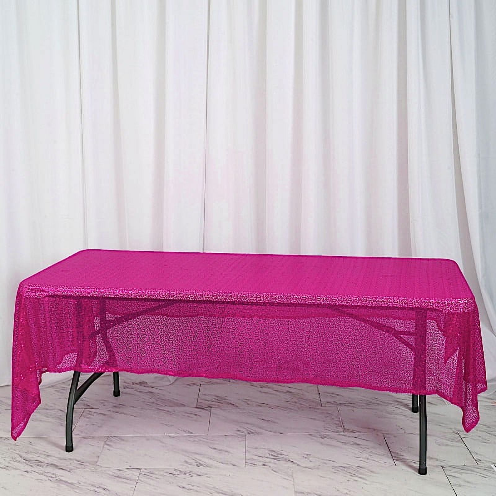 BalsaCircle 60" x 102" Sequin Rectangular Tablecloth Fuchsia - Walmart.com