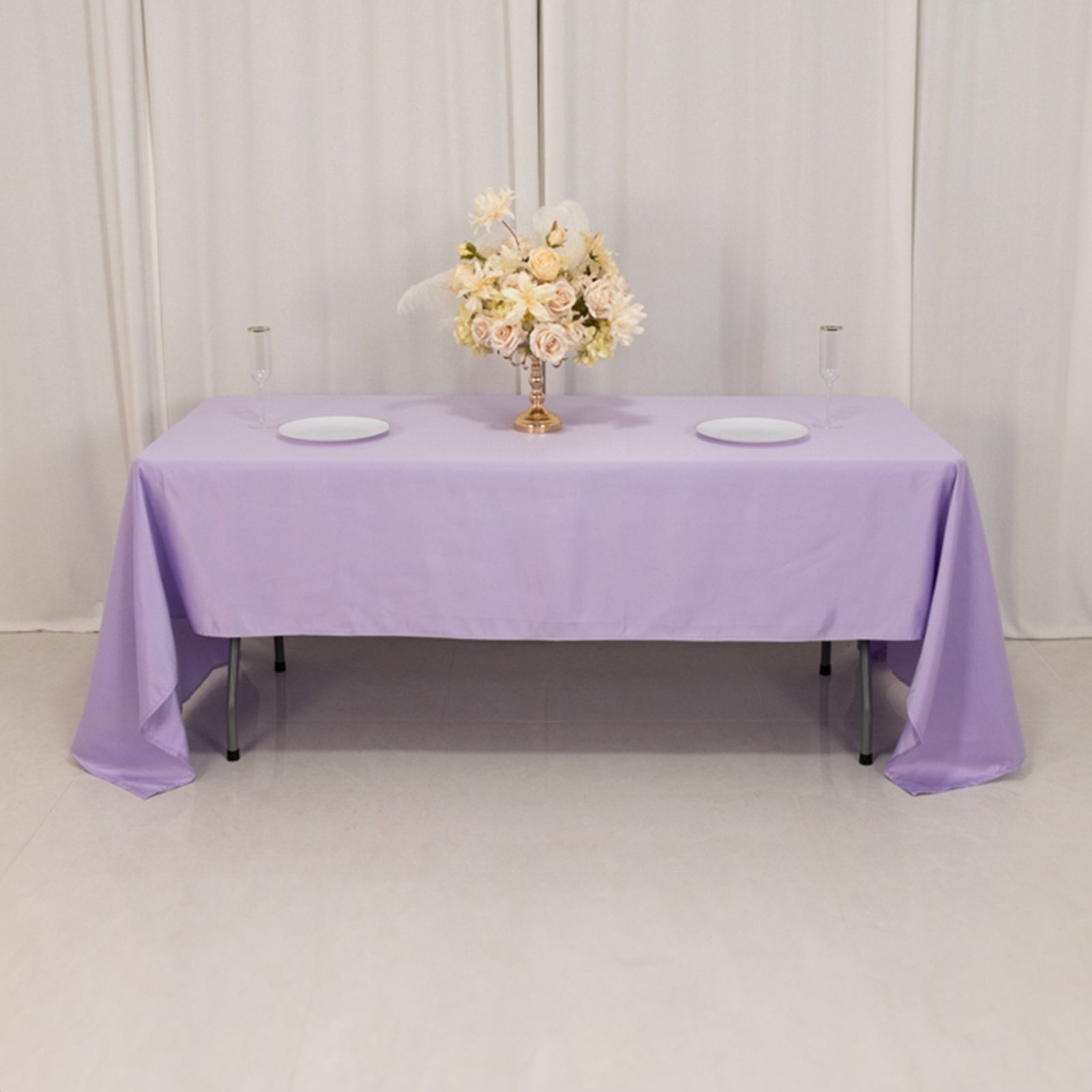 BalsaCircle 60" x 126"Lavender Lamour Satin Rectangular Tablecloth ...