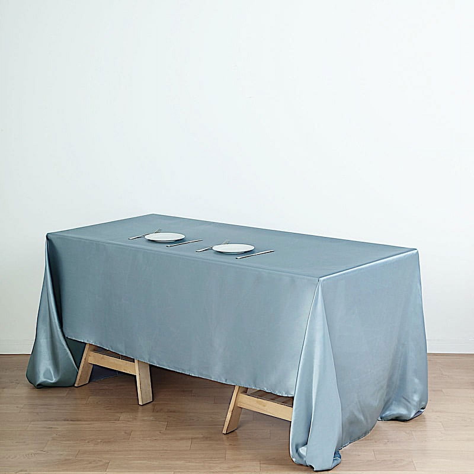 BalsaCircle 60" x 126" Satin Rectangular Tablecloth Dusty Blue Dining ...