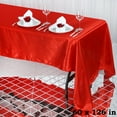 BalsaCircle Wedding Satin Rectangular Tablecloth 60" x 126" Red Dining ...