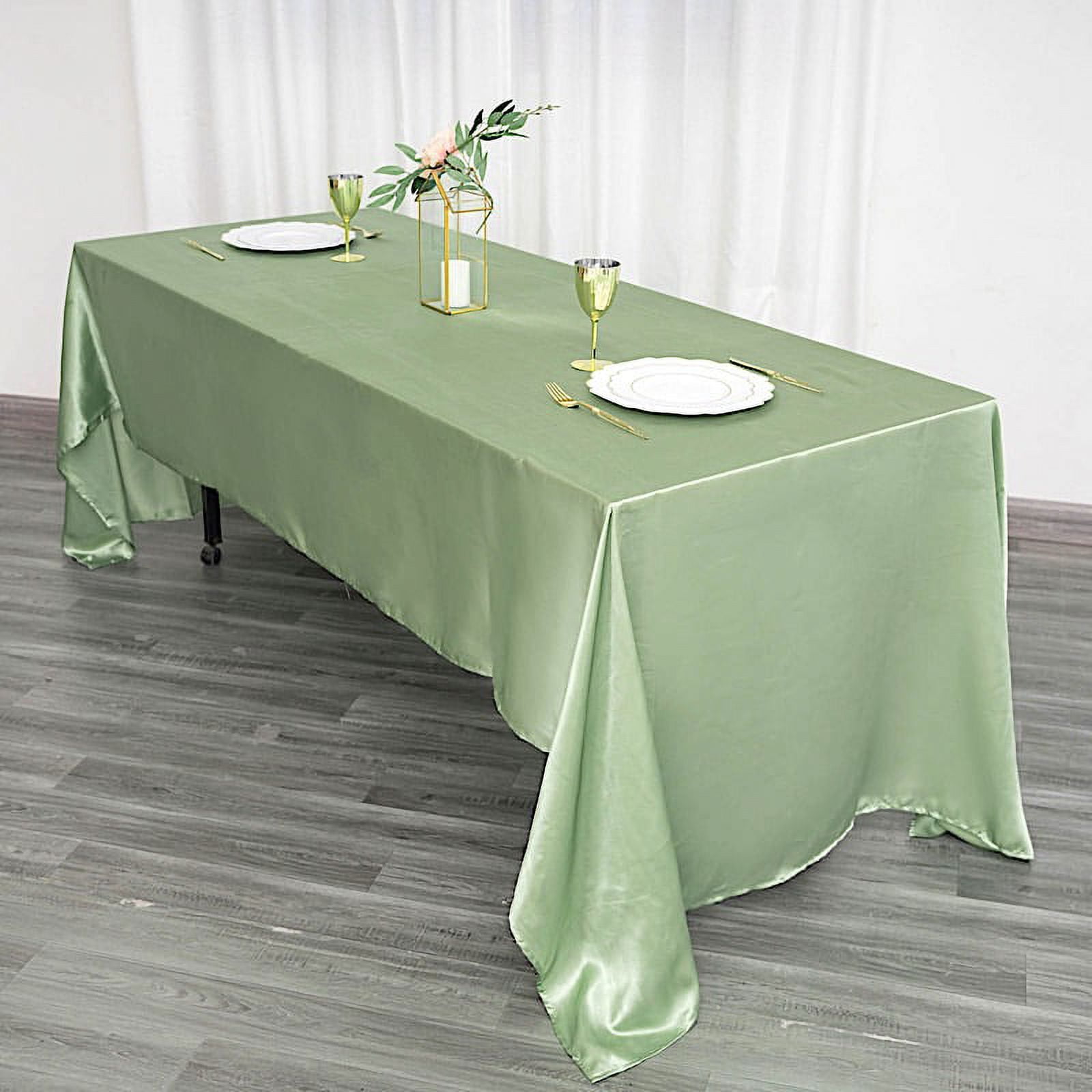 BalsaCircle 60" x 126" Satin Rectangular Tablecloth Sage Green Dining ...