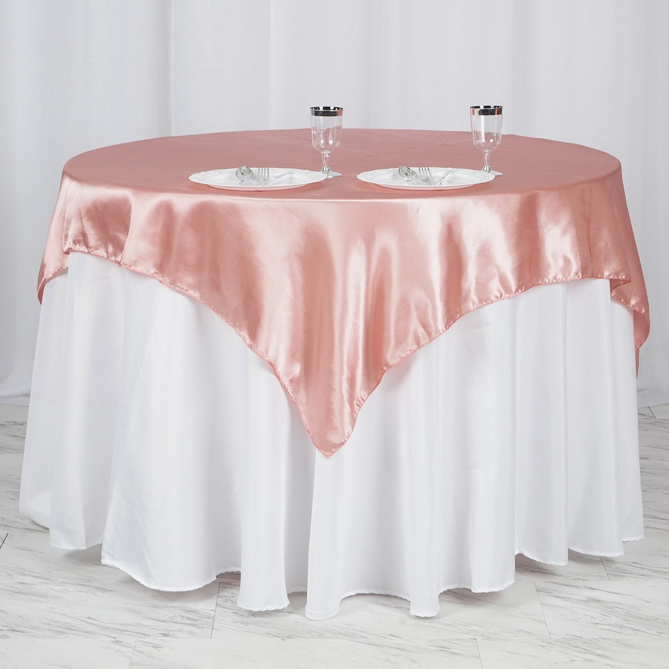 BalsaCircle 60" x 60" Mauve Square Satin Table Overlays Wedding ...